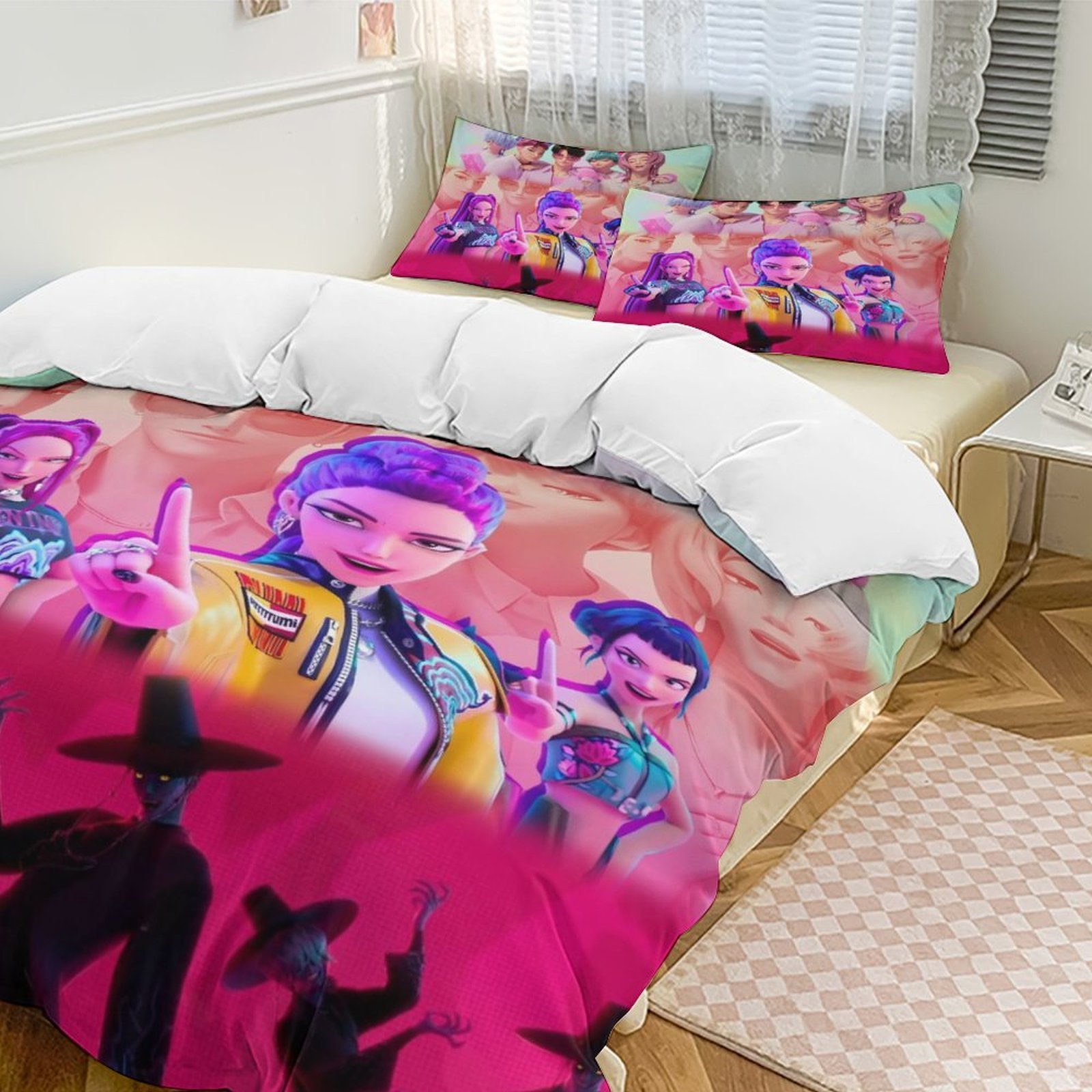 Kpo-p Demon Hun-ter Bed Duvet Cover Cartoon Bedding Sets 3D Lightweight ...