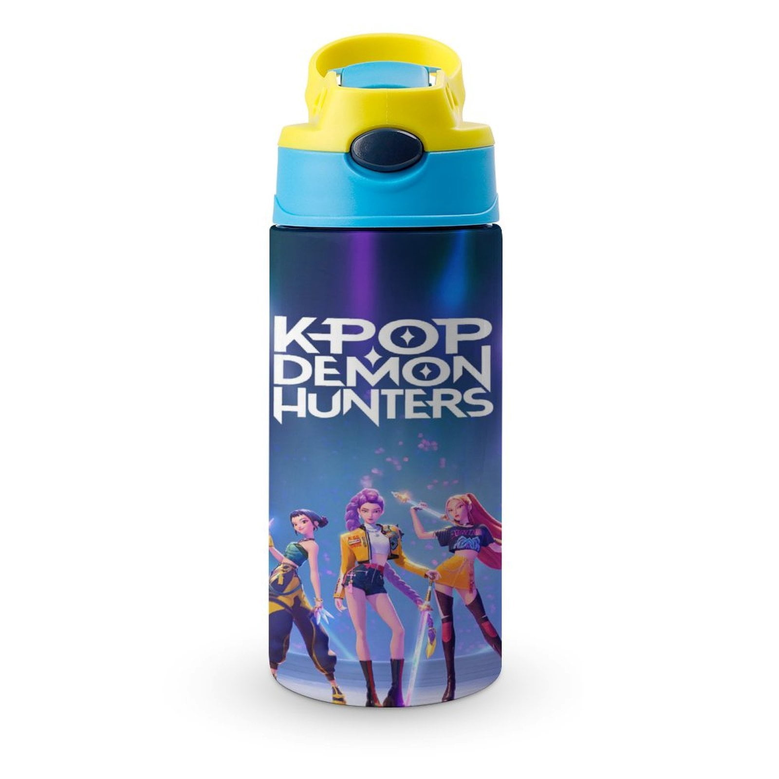 Kpo-p Demon Hun-ter Kids Water Bottle with Straw Lid 12oz Stainless ...