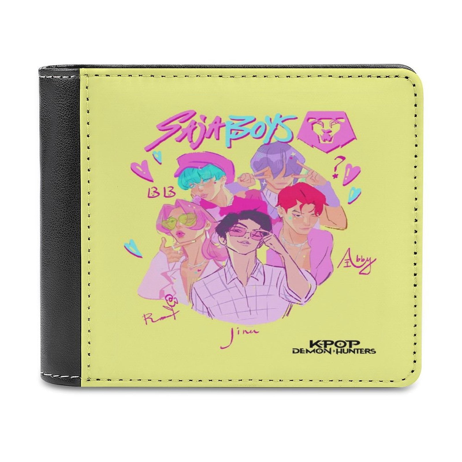 Kpo-p Demon Hun-ter Leather Pocket Wallet Card Holder Wallet Bifold ...