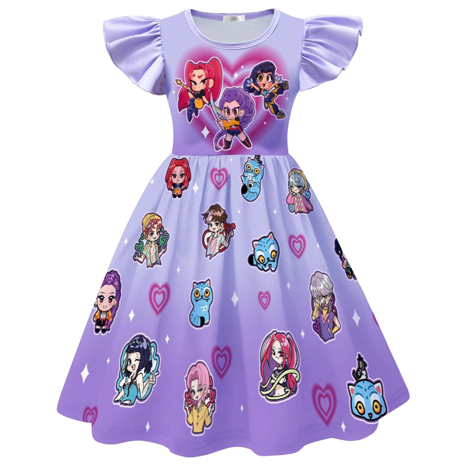 Kpop-2025 Demon Hunters Pajamas Dress One Piece Girls Princess Anime ...