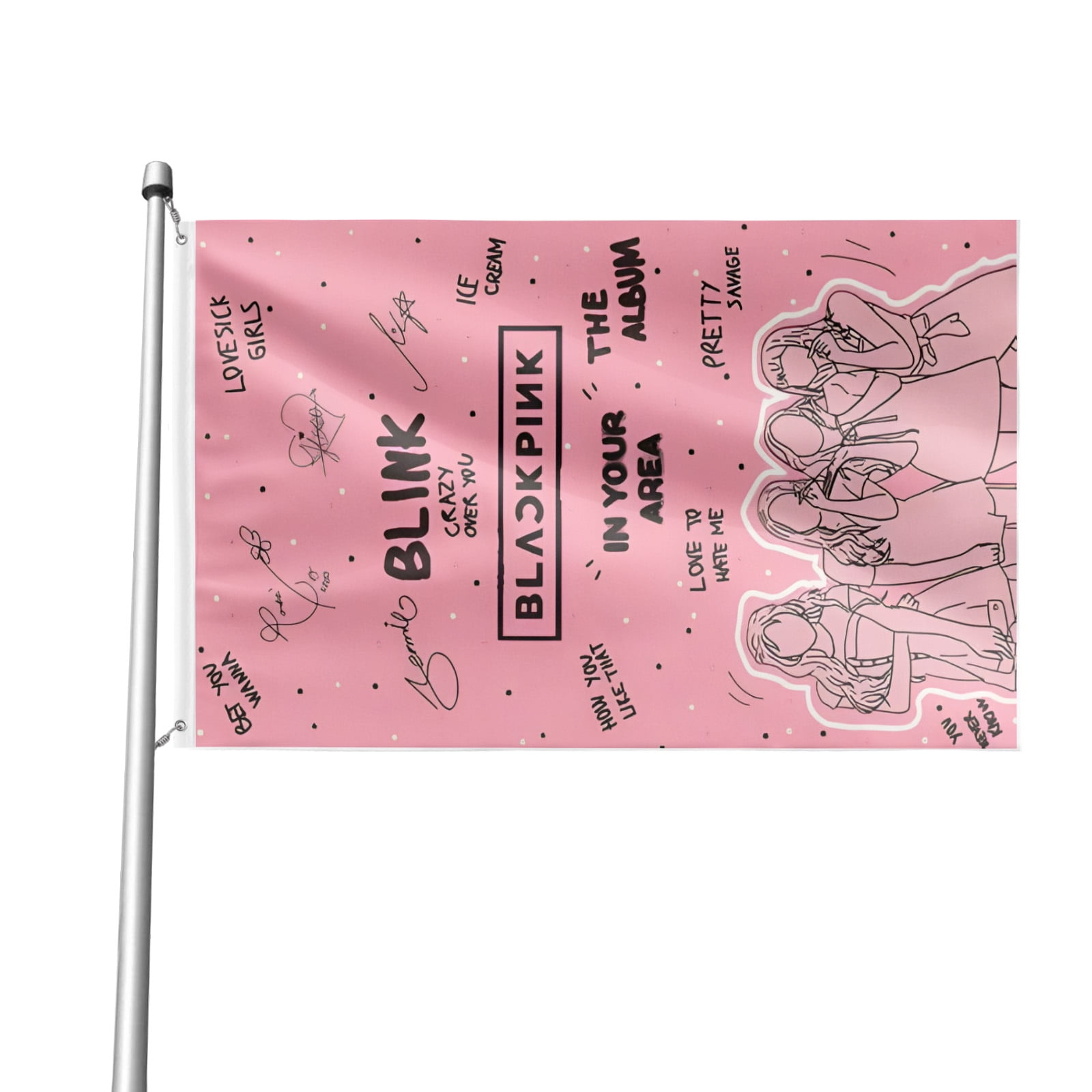 Kpop BP Printed Flags 3*5FT Fun Flag, with Brass Grommets Living Room ...