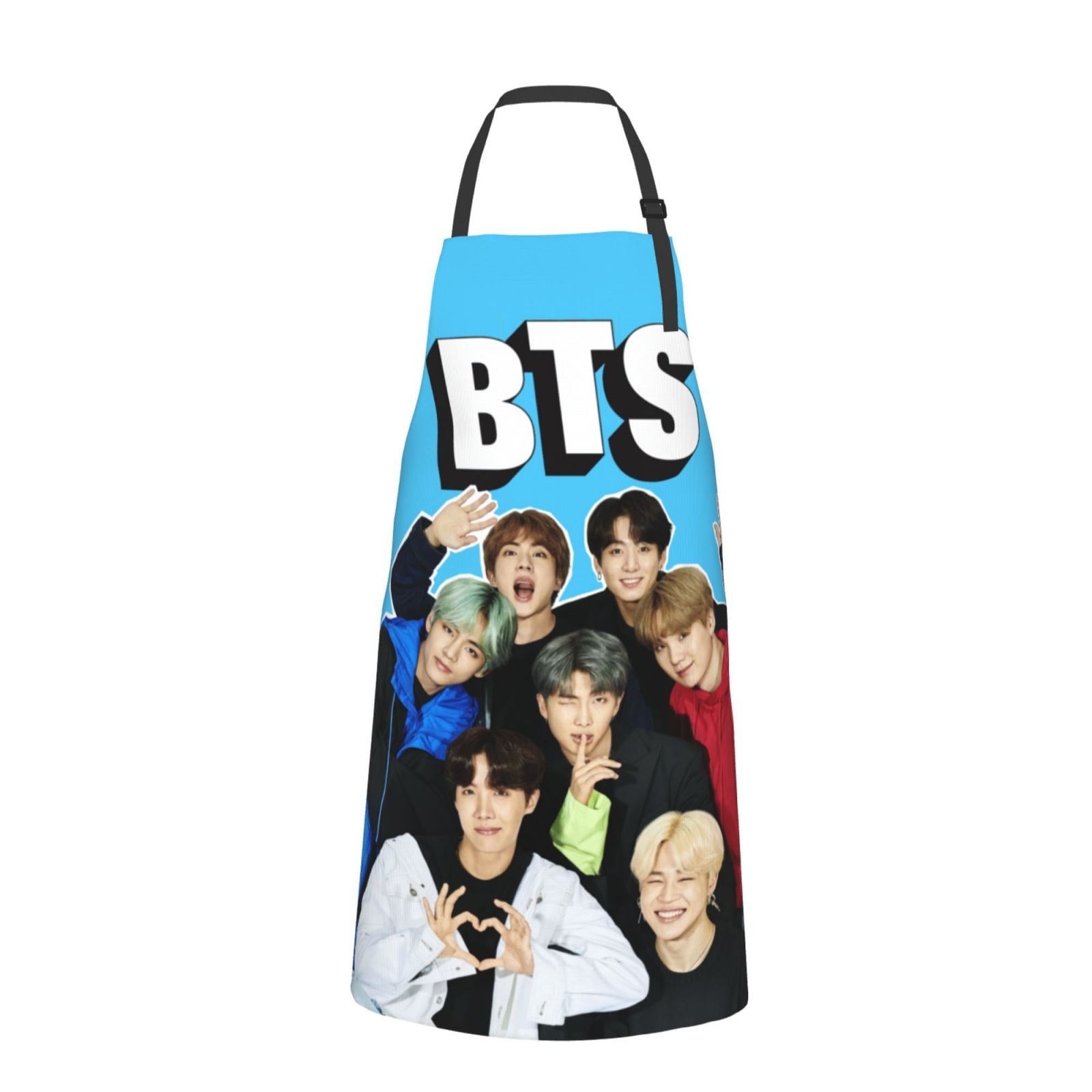 Kpop BTS Adjustable Bib Aprons, Waterdrop Resistant Apron with 2 ...