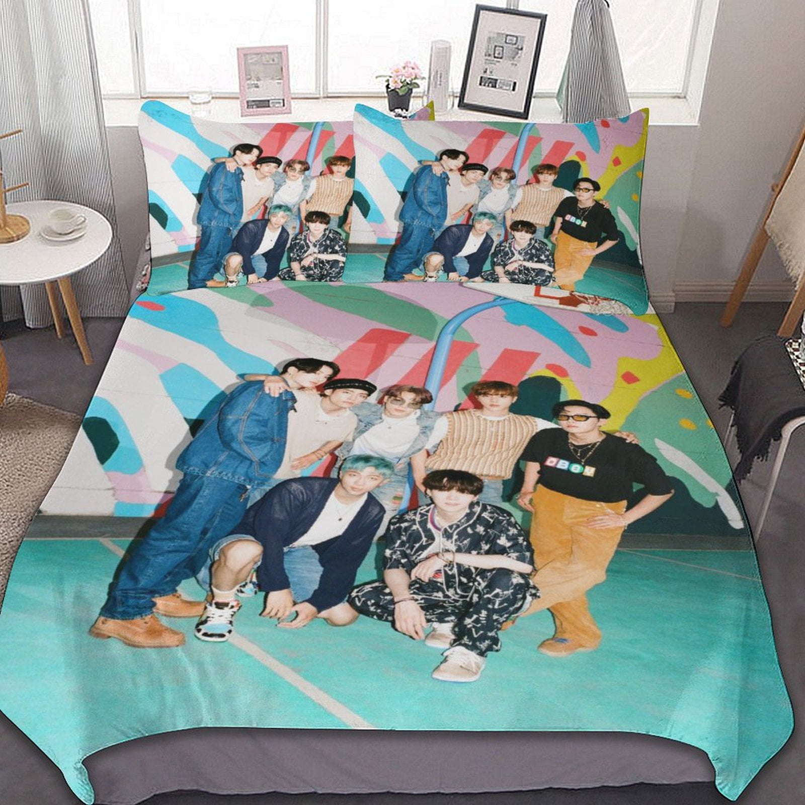 Kpop BTS Bed Duvet Cover Microfiber Bedding Sets 3D Printed Lightweight ...