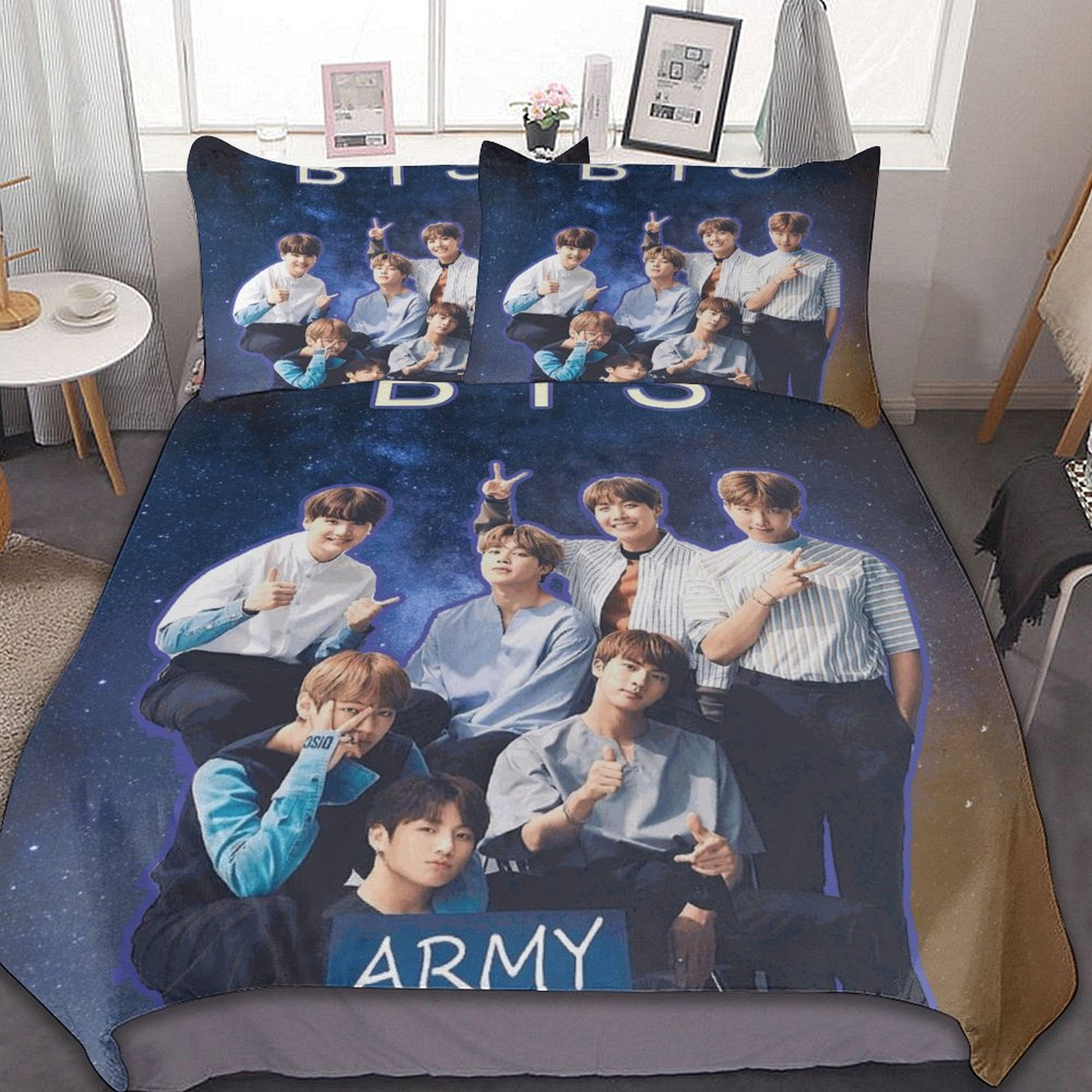 Kpop BTS Bed Duvet Cover Microfiber Bedding Sets 3D Printed Lightweight ...