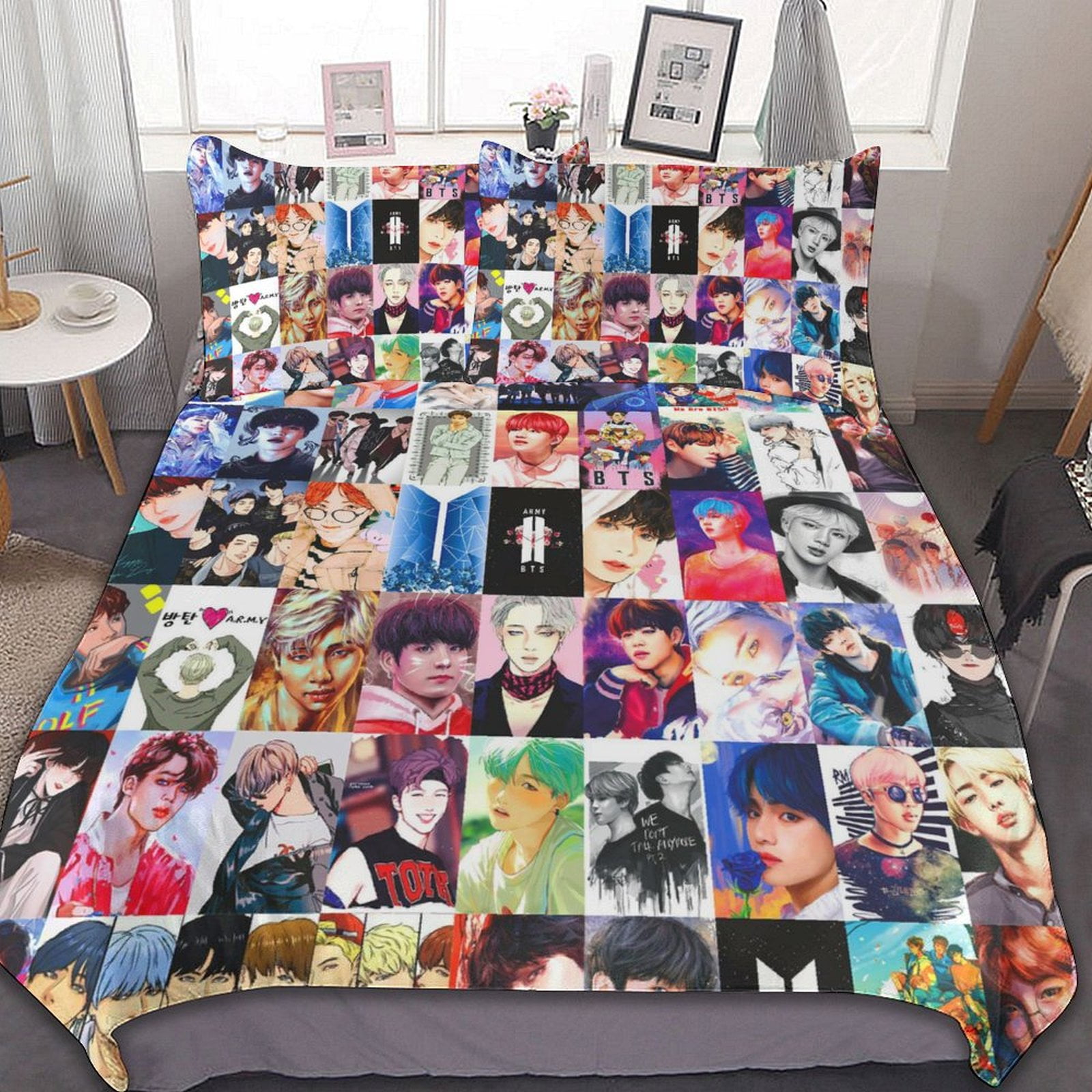 Kpop BTS Bed Duvet Cover Microfiber Bedding Sets 3D Printed Lightweight ...