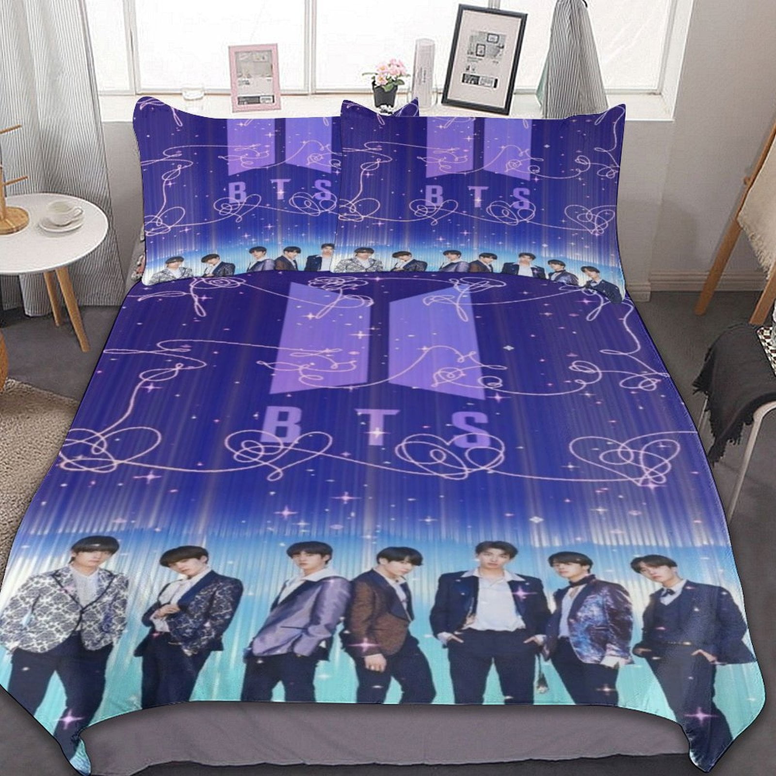 Kpop BTS Bed Duvet Cover Microfiber Bedding Sets 3D Printed Lightweight ...