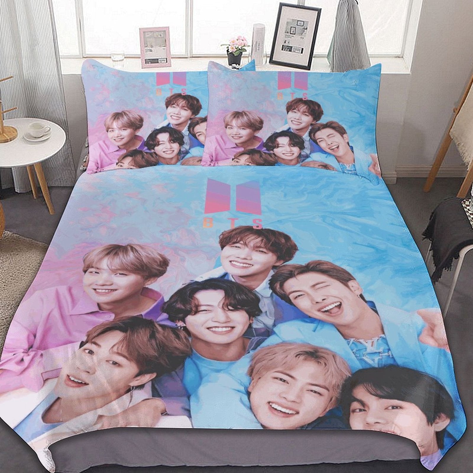 Kpop BTS Bed Duvet Cover Microfiber Bedding Sets 3D Printed Lightweight ...