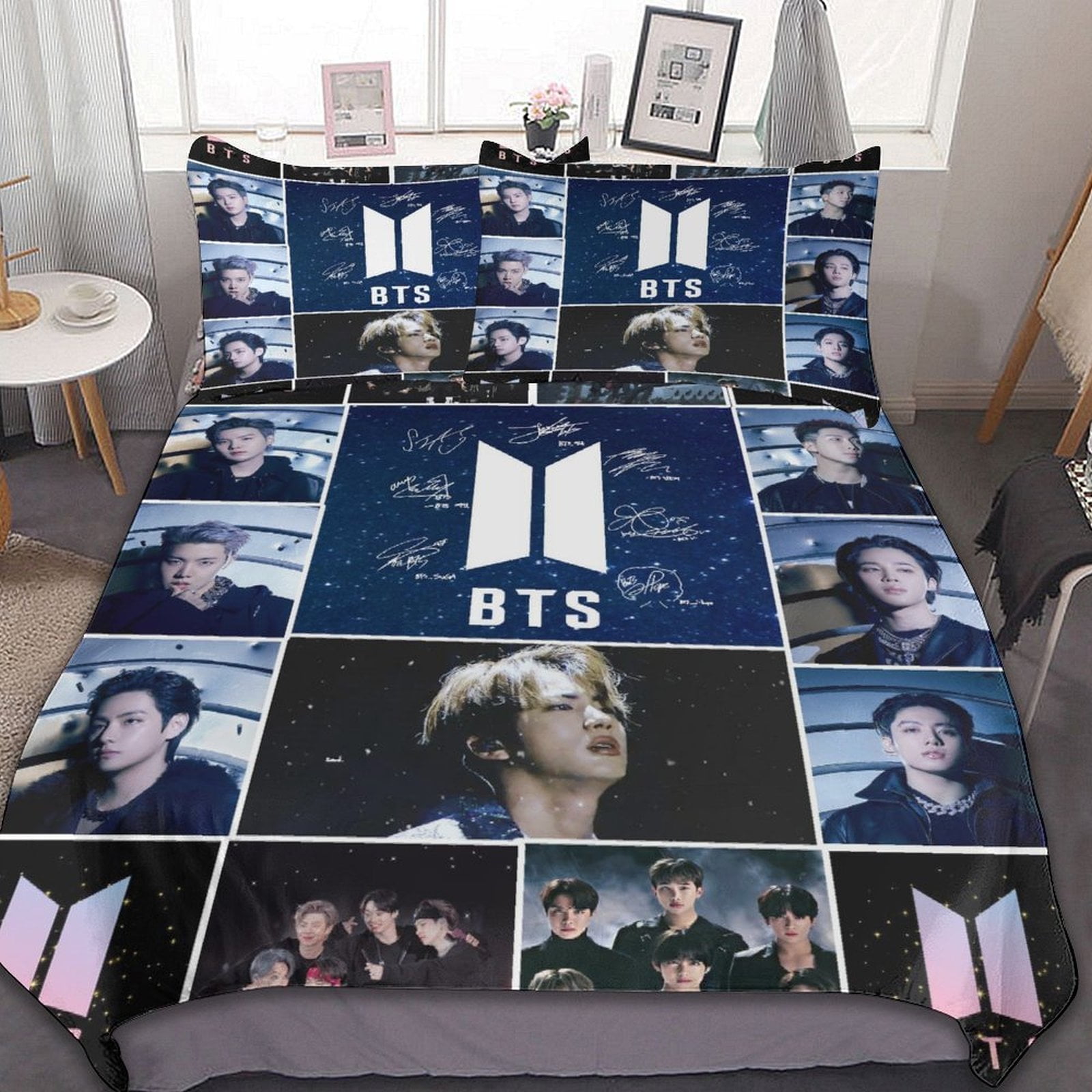 Kpop BTS Bed Duvet Cover Microfiber Bedding Sets 3D Printed Lightweight ...