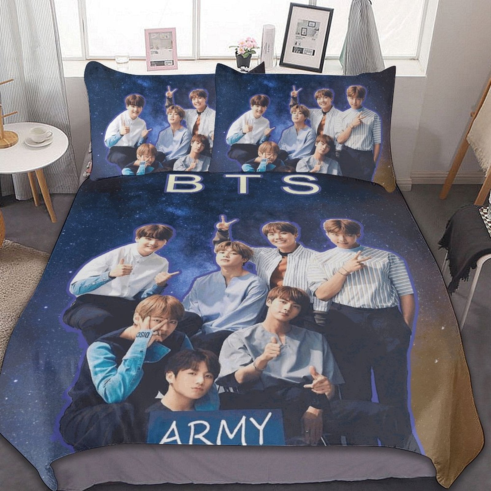 Kpop BTS Bed Duvet Cover Microfiber Bedding Sets 3D Printed Lightweight ...