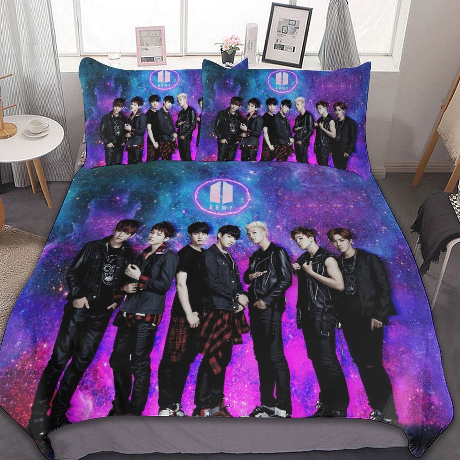 Kpop BTS Bed Duvet Cover Microfiber Bedding Sets 3D Printed Lightweight ...