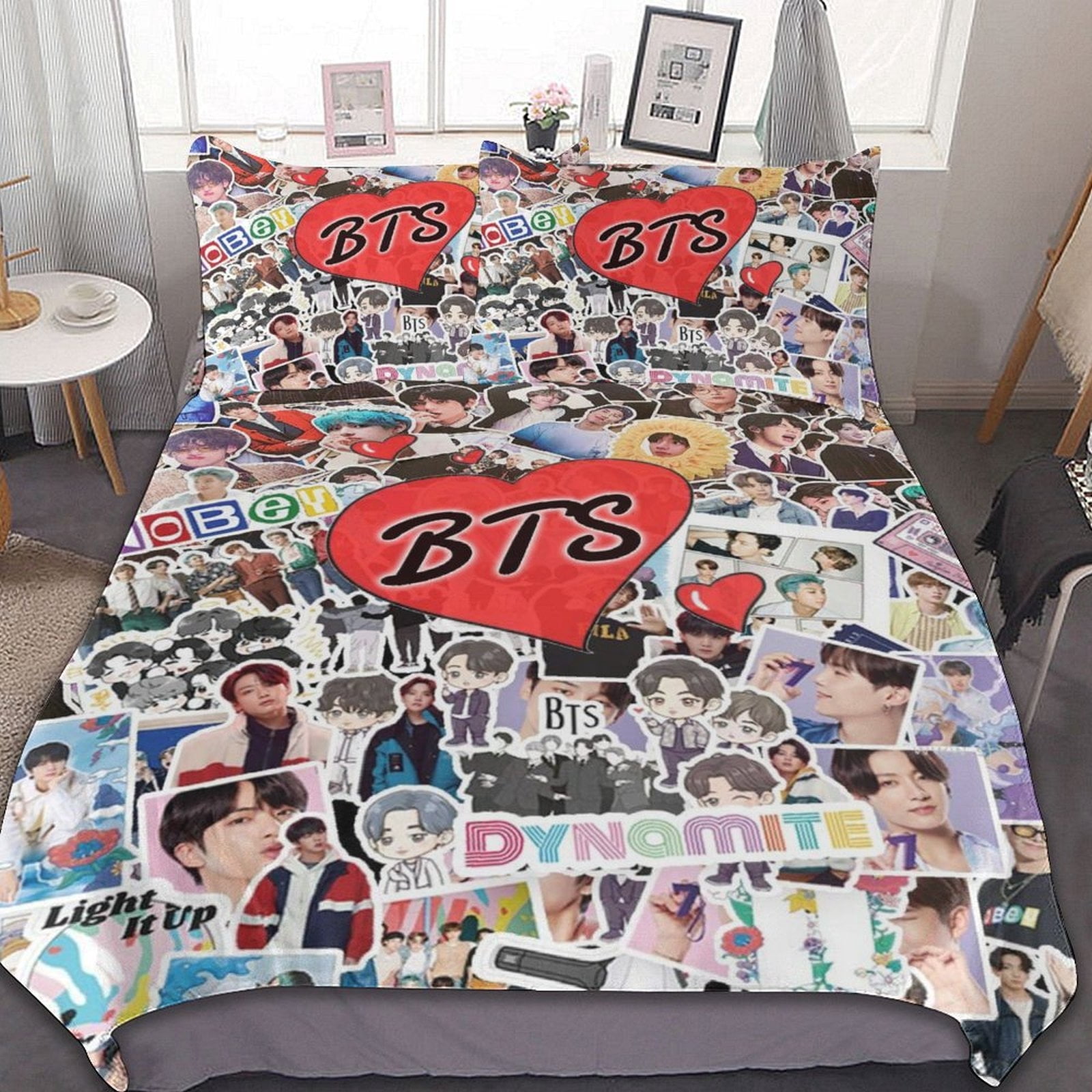 Kpop BTS Bed Duvet Cover Microfiber Bedding Sets 3D Printed Lightweight ...