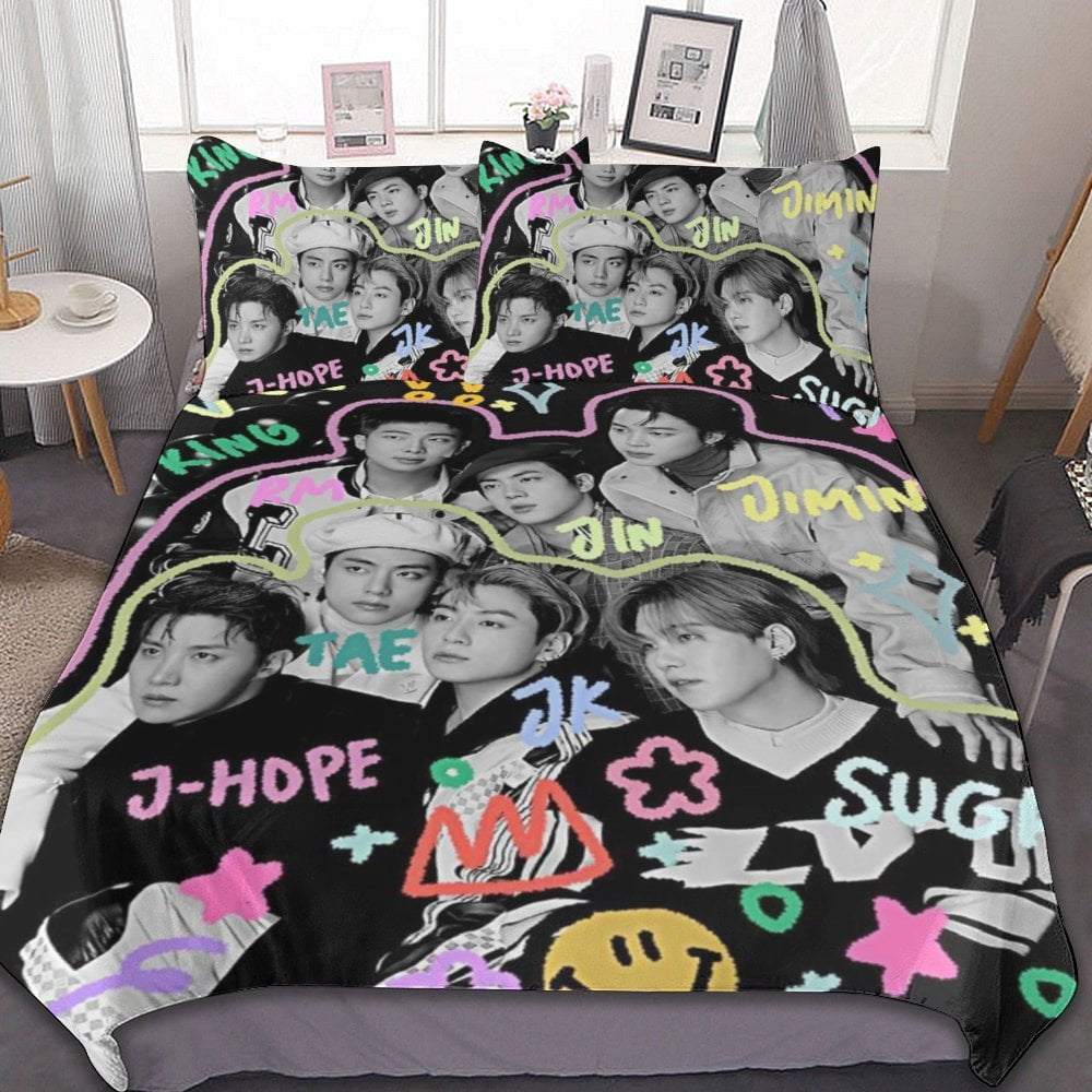 Kpop BTS Bedding Set, Ultra Soft Bedding Set Girls Bedding Girls Duvet ...