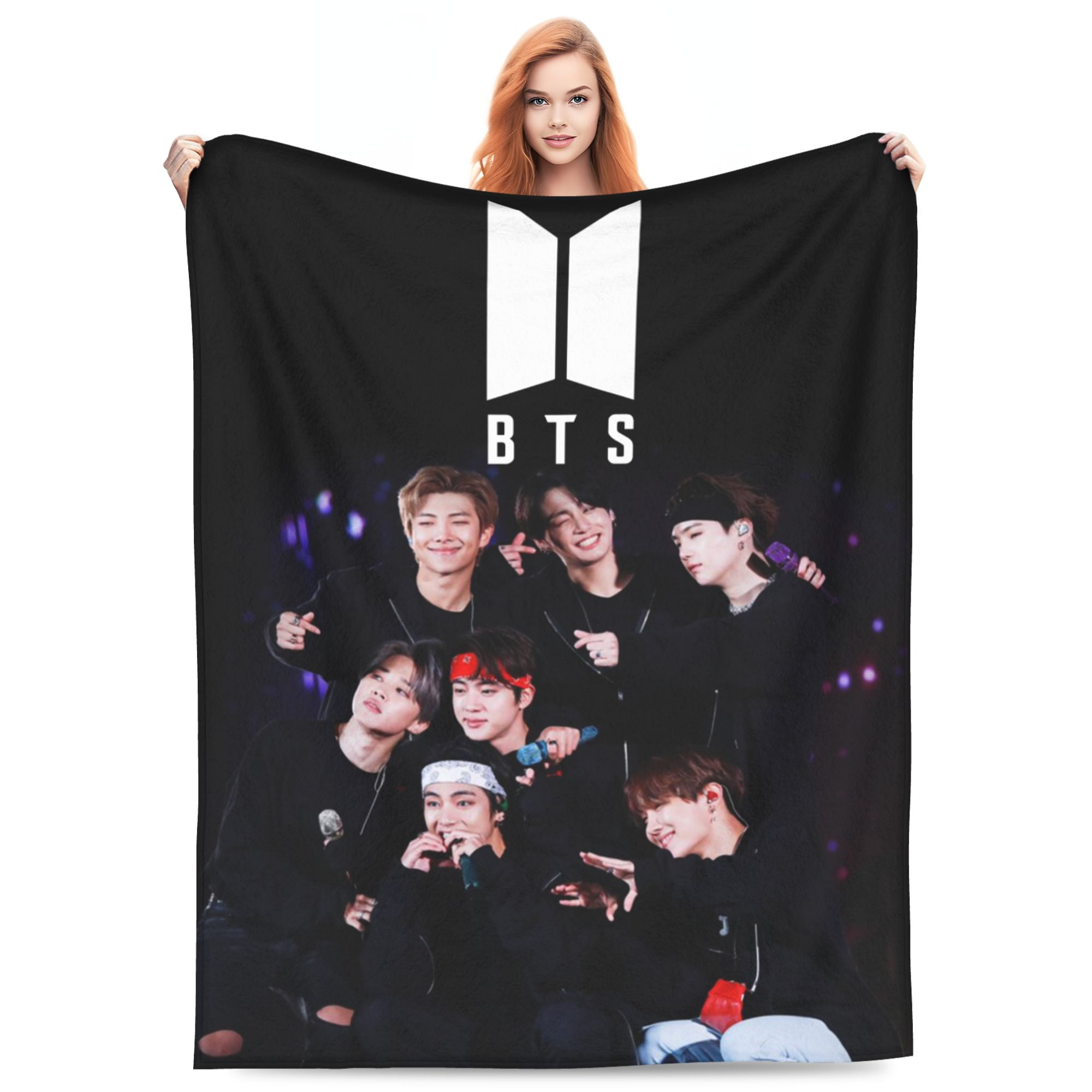 Kpop BTS Blanket Flannel Ultra-Soft Fleece Throw Blanket Bedding Fuzzy ...
