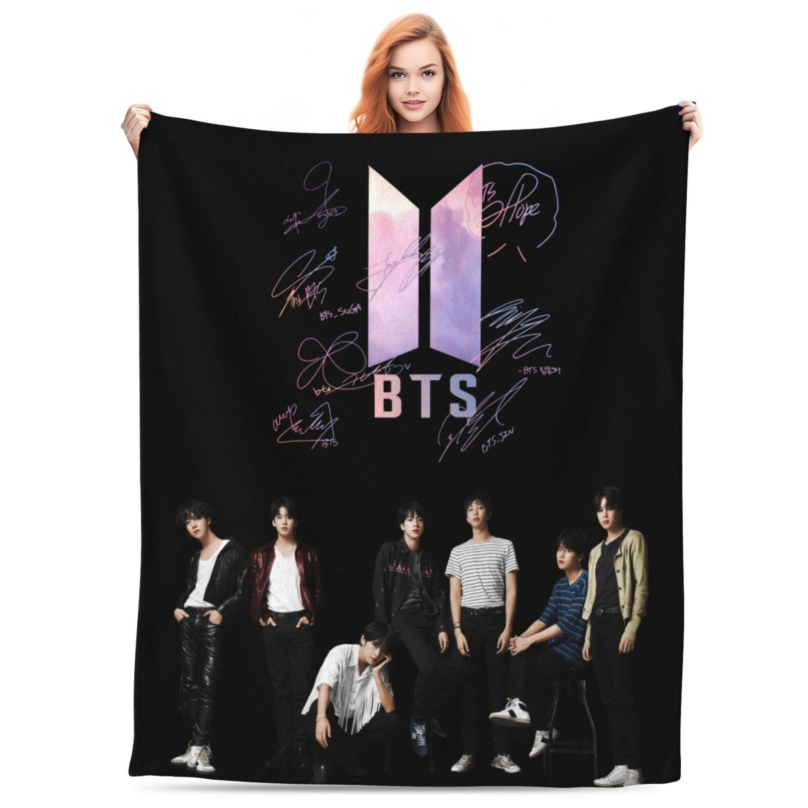 Kpop BTS Blanket Soft Cozy Lightweight Durable Plush BTS Throw Blanket Kpop BTS Flannel Fleece ...