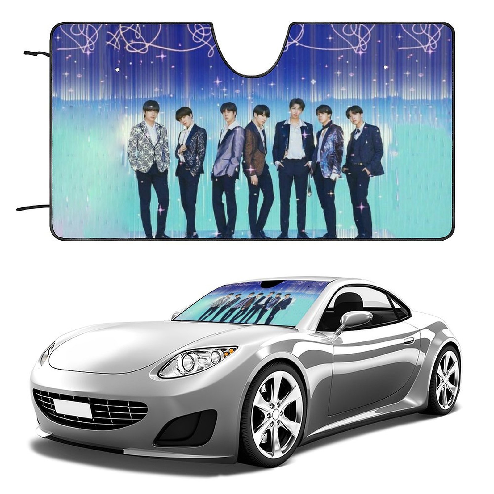 Kpop BTS Car Windshield Sun Shade - Foldable Windshield Sun Shade ...