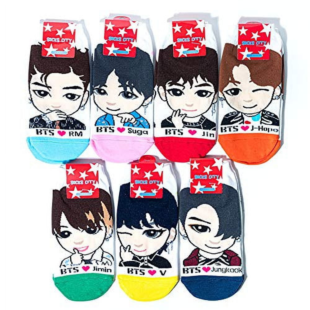 Kpop BTS Character Socks For Women Set of Seven Members - Walmart.com