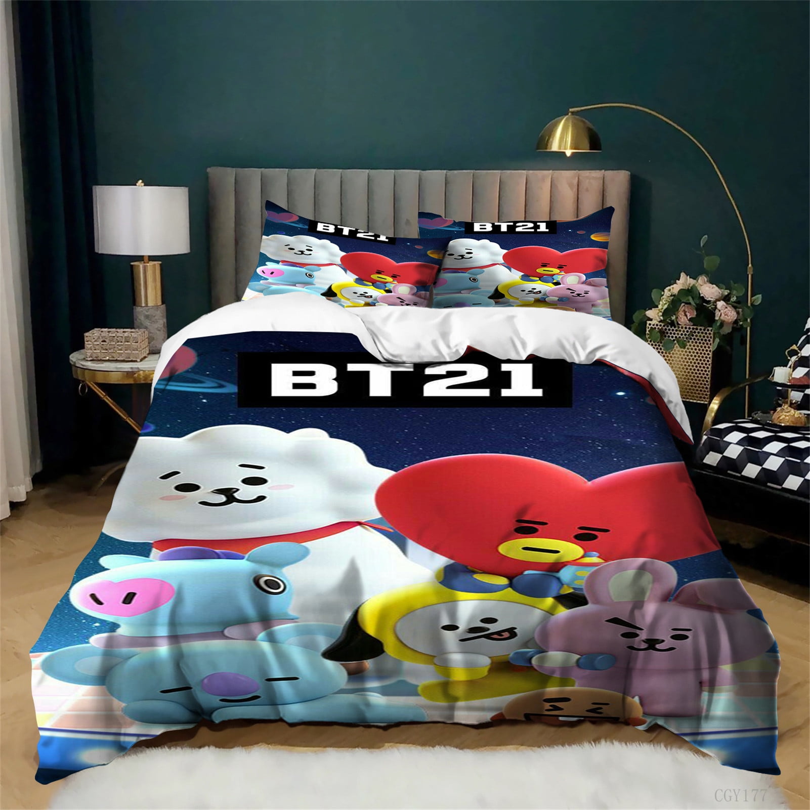 Kpop BTS Duvet Cover Set 3-Piece Bedding Set Soft Comfortable Bedding ...