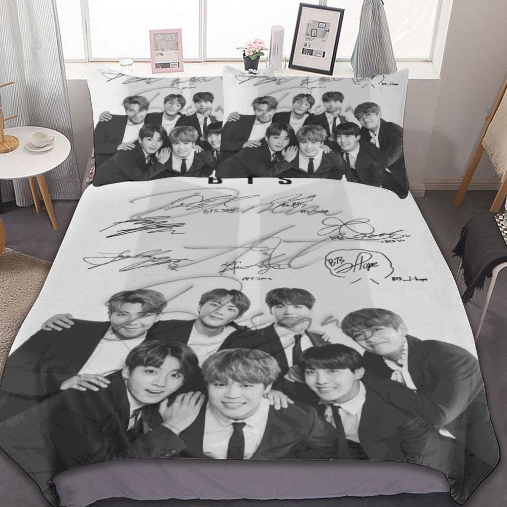 Kpop BTS Duvet Cover Set 3-Piece Bedding Set Soft Warm And Comfortable ...