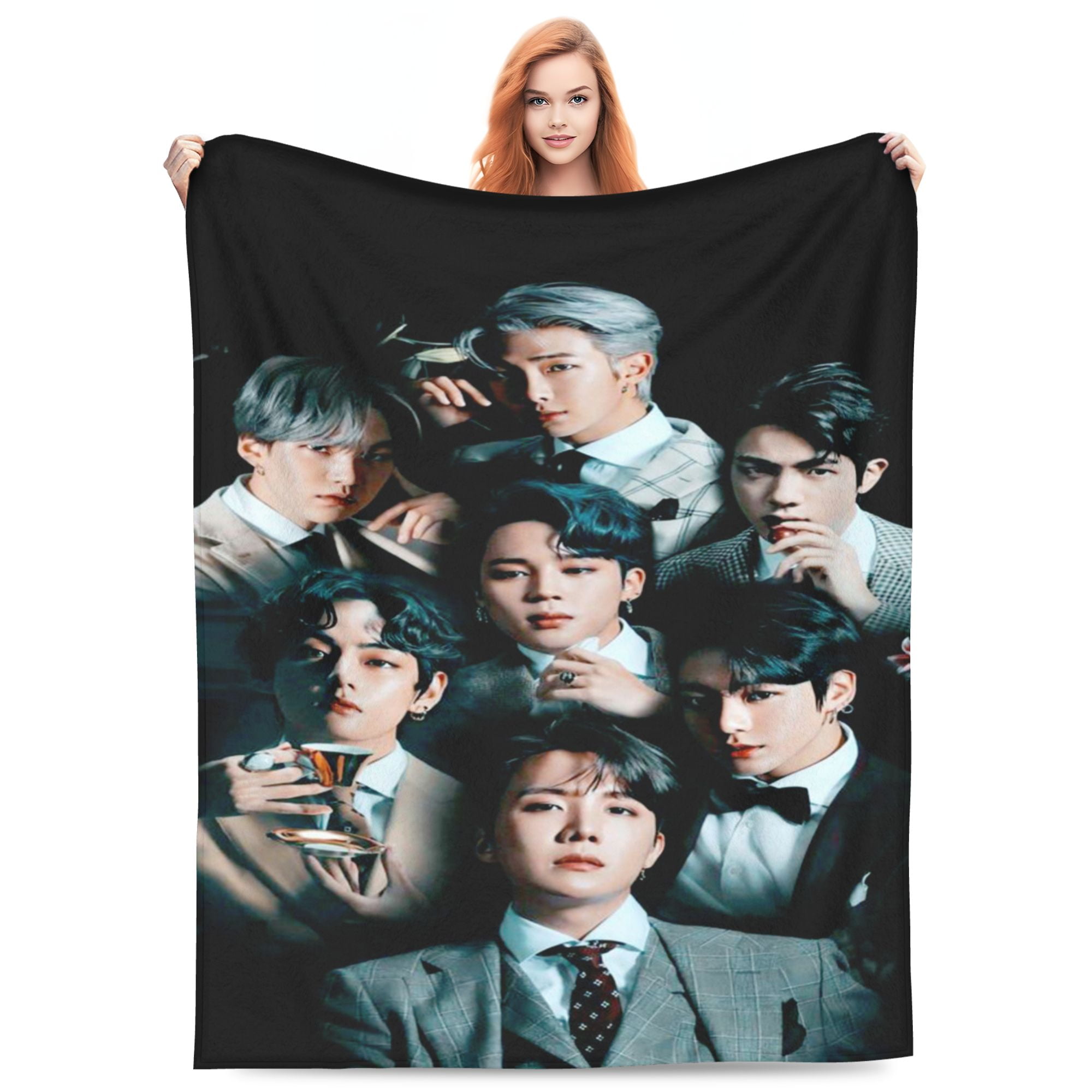 Kpop BTS Fan Blanket Ultra Soft Flannel Plush Throw Comfy Lightweight ...