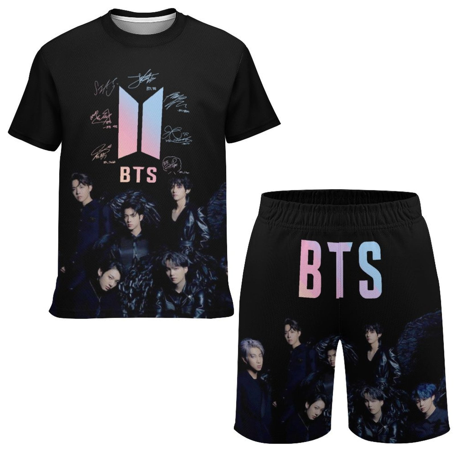 Kpop BTS Kpop BTS Kpop BTS Boys Short Sleeve Mesh T-Shirt And Shorts ...