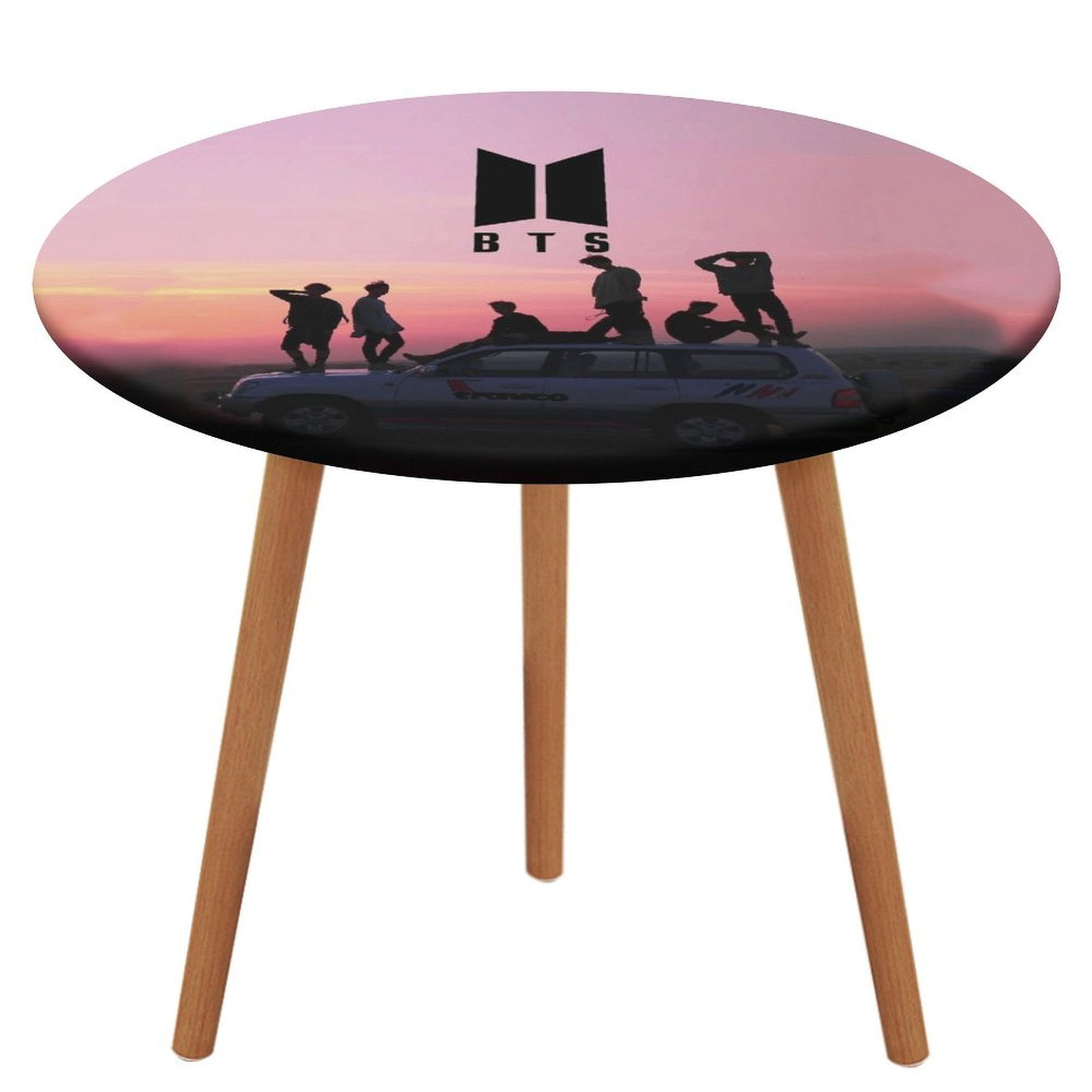 Kpop BTS Round Fitted Tablecloth with Elastic Edge,Water-Resistant ...