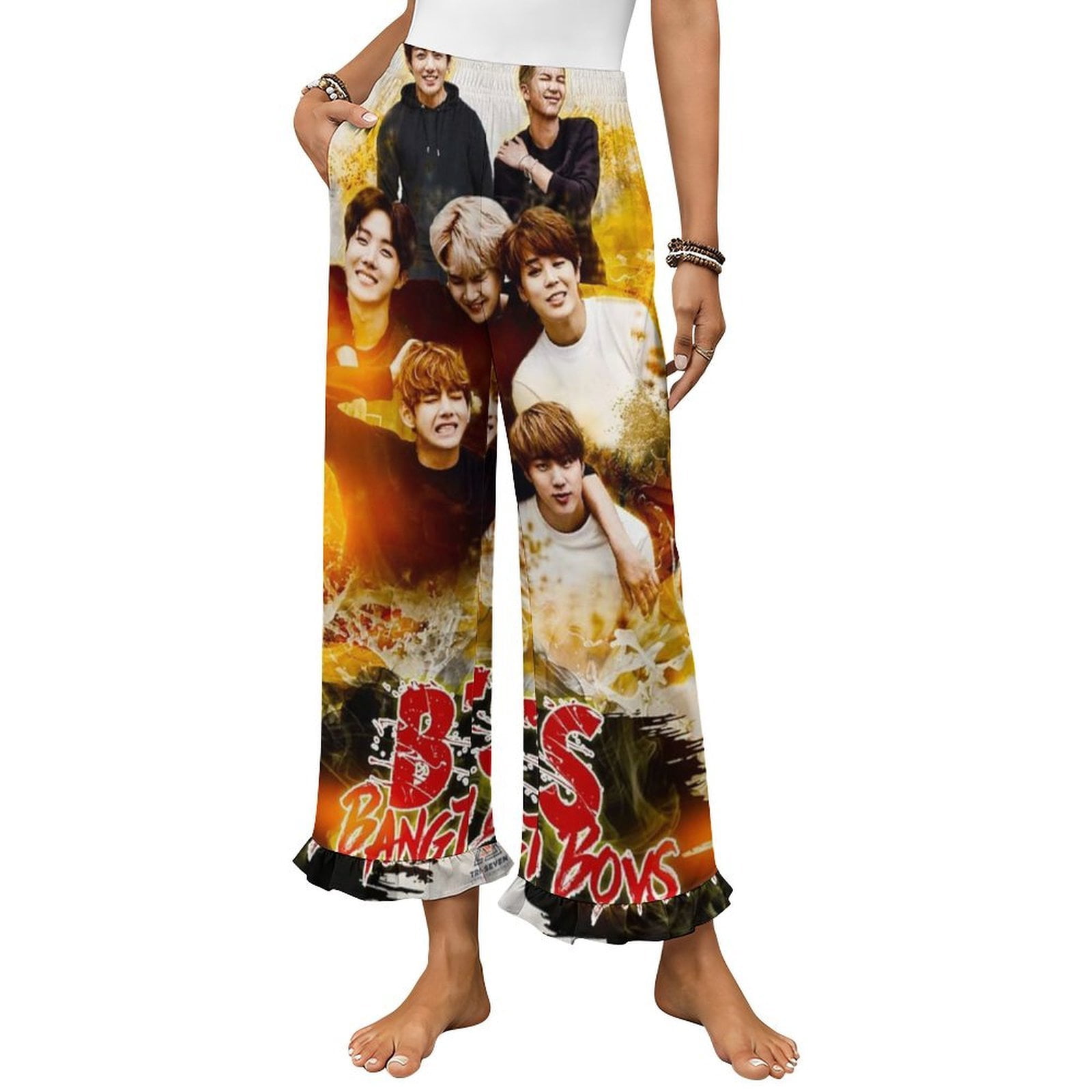 Kpop BTS Women Pajama Pants Comfy Pj Bottoms Soft Printed Lounge Pant ...