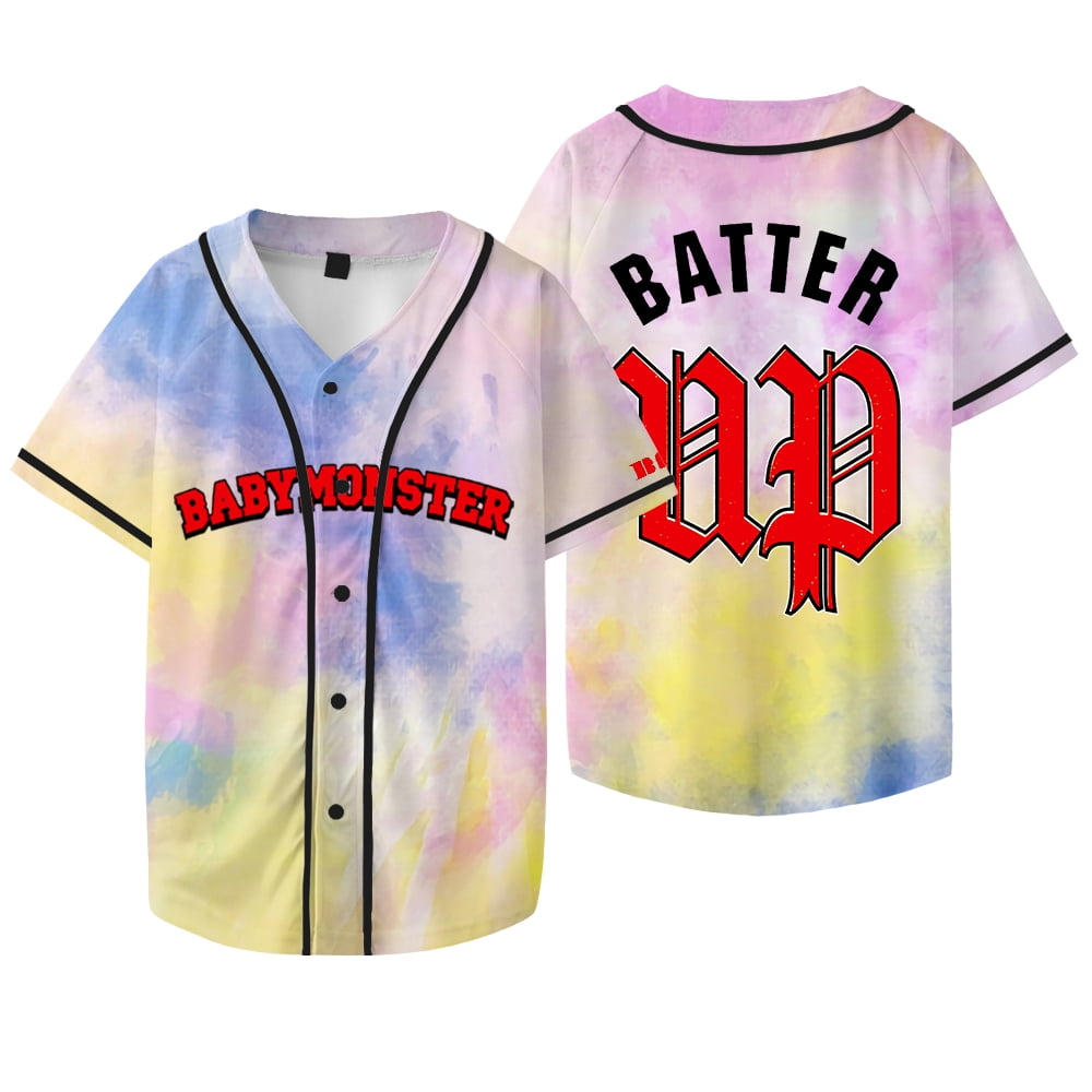 Kpop Babymonster Batter Up Baseball Jacket Tee Hello Monsters World ...