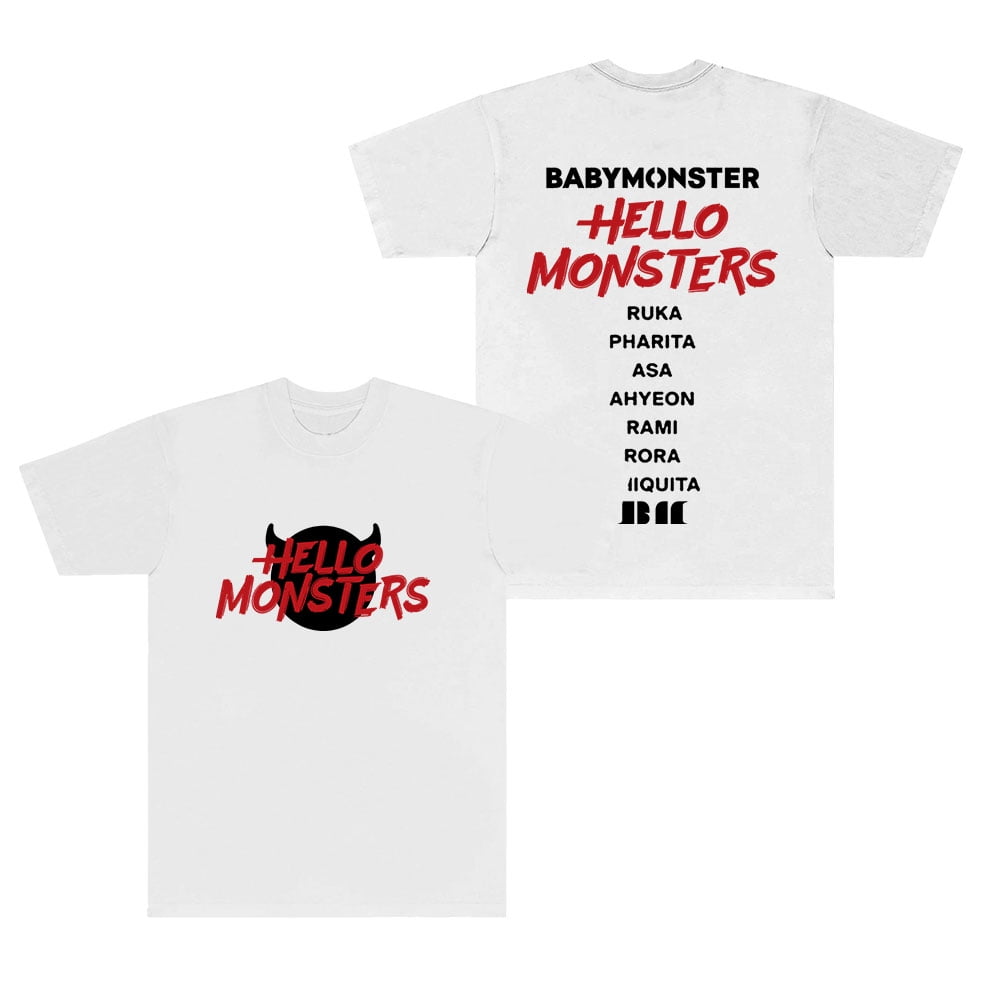 Kpop Babymonster Hello Monsters World Tour Merch T-Shirts Cosplay ...