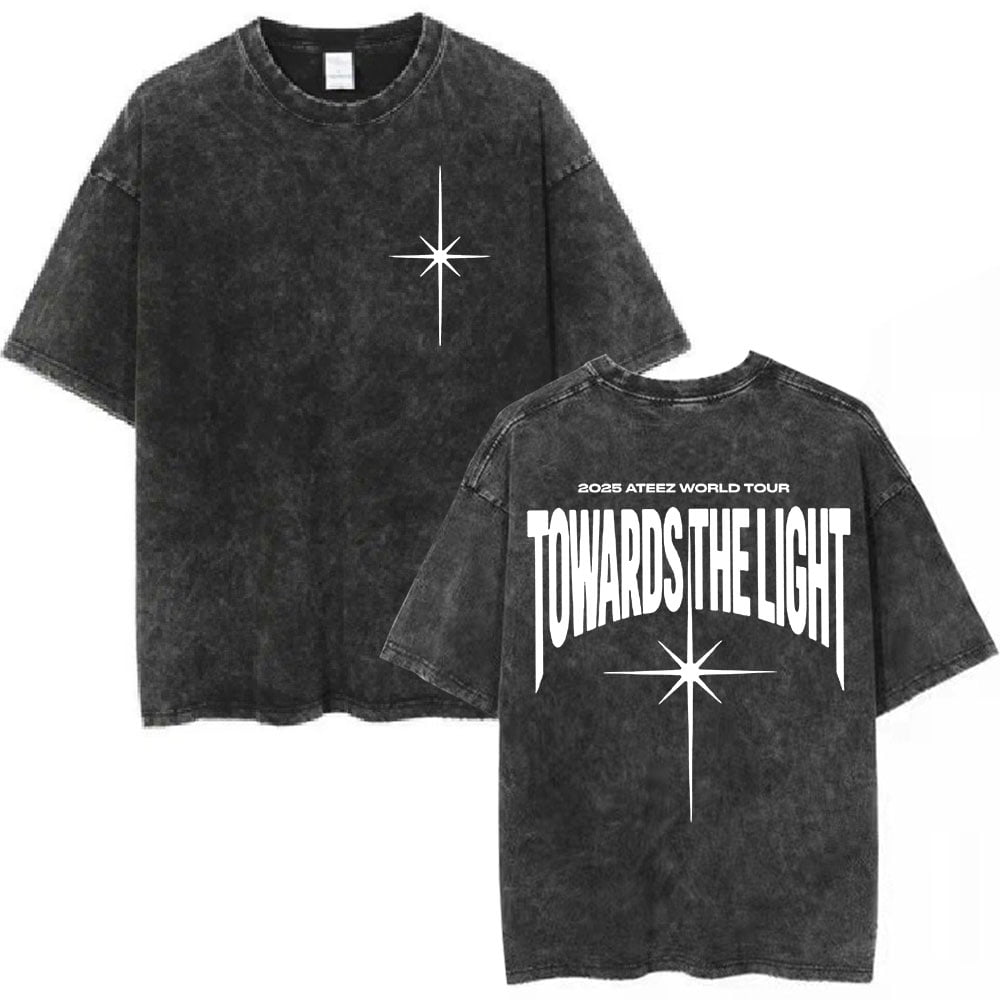 Kpop Band 2025 World Tour Vintage 2Side Wash T Shirts Men Women Korean ...