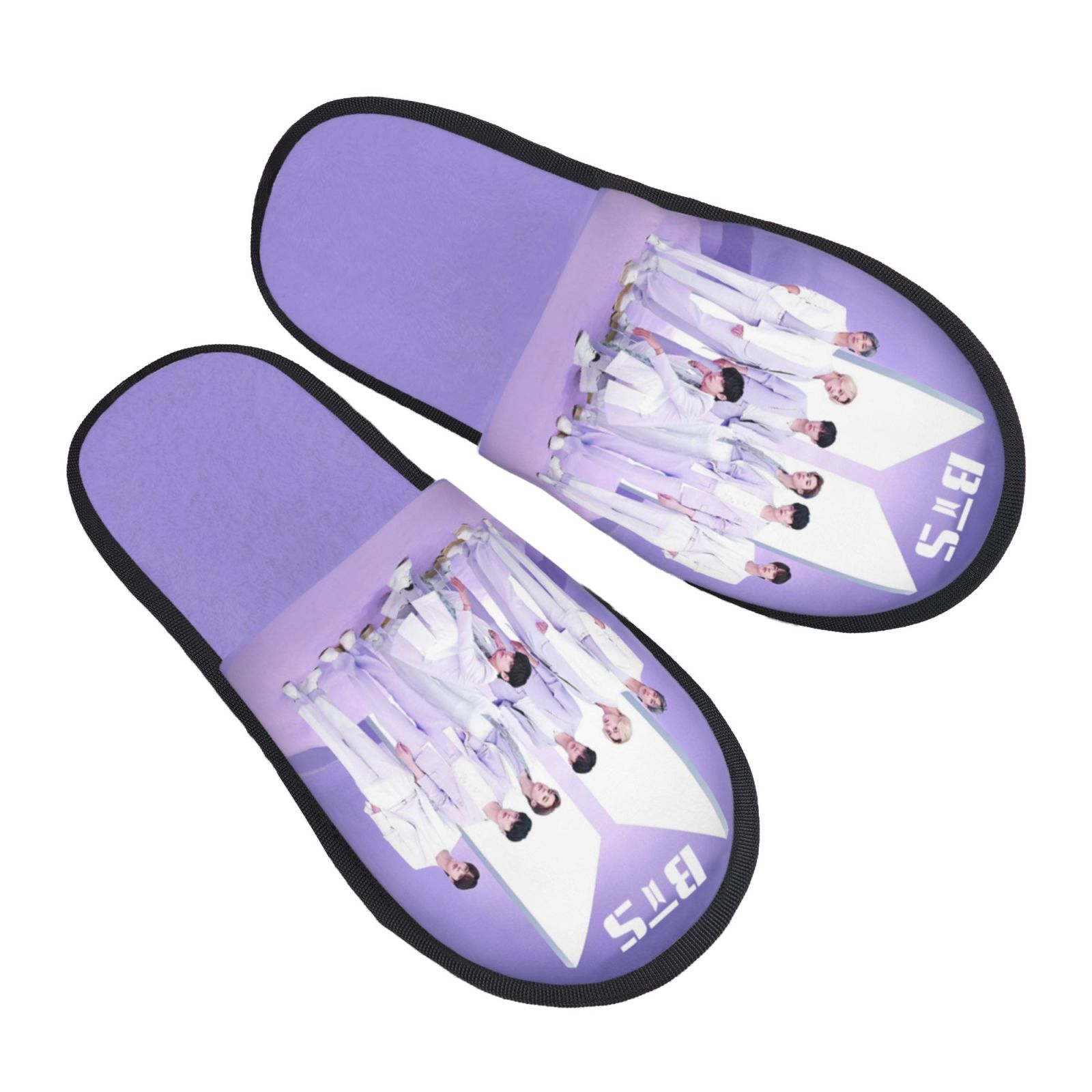 Kpop Bts Furry Slippers For Men Women Fuzzy House Slippers Winter Anti ...