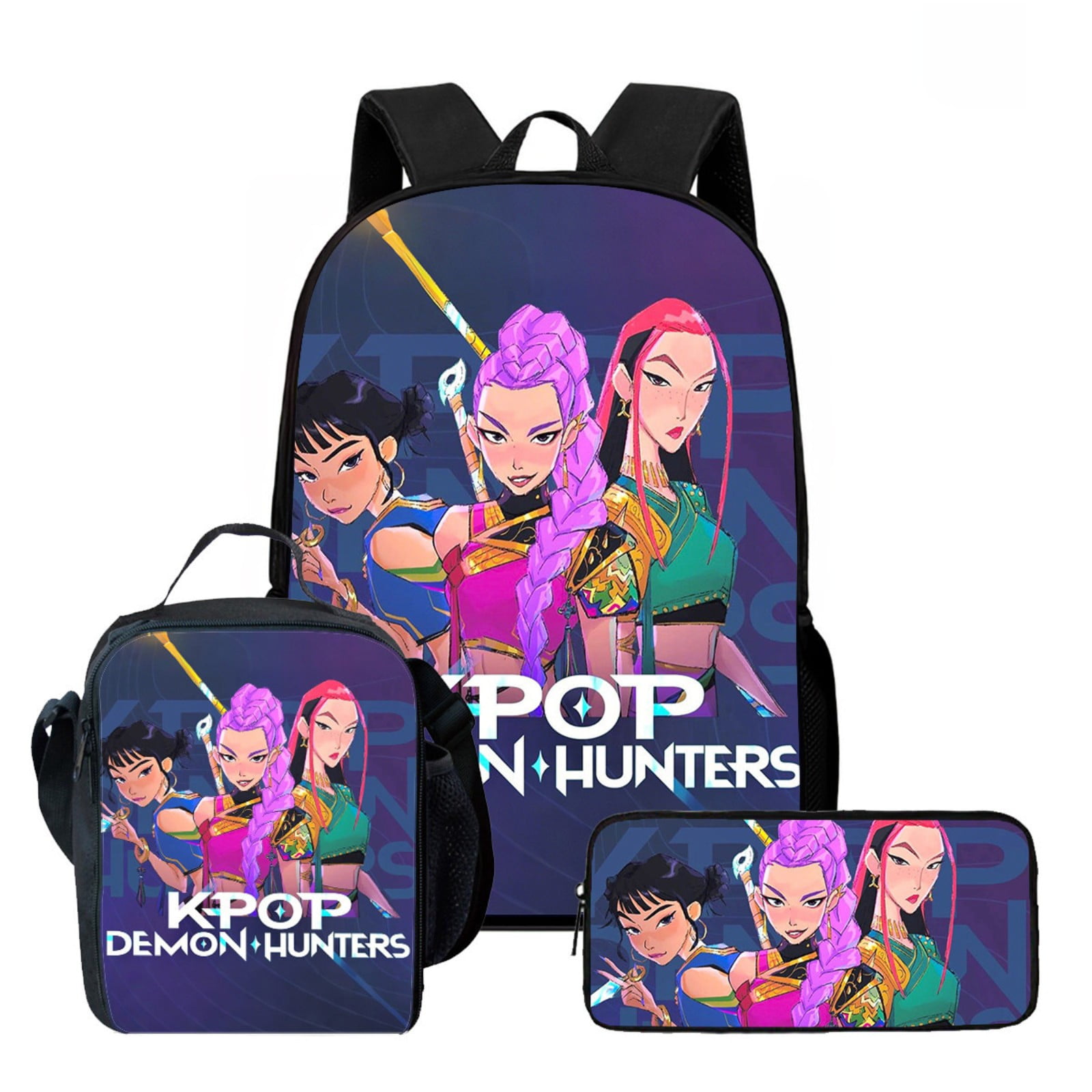 Kpop Demon Hunters 3-Piece Backpack Set, Large Capacity Multi ...