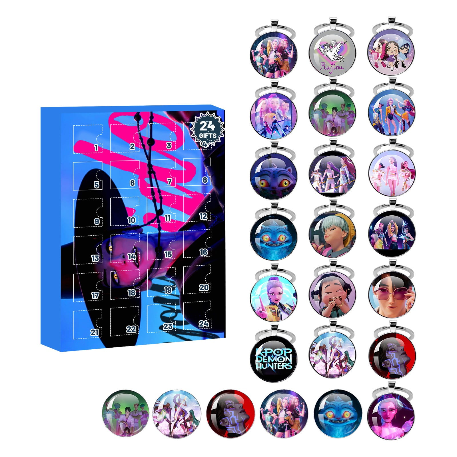 Kpop Demon Hunters 3D Keychain Advent Calendar, Halloween Advent ...