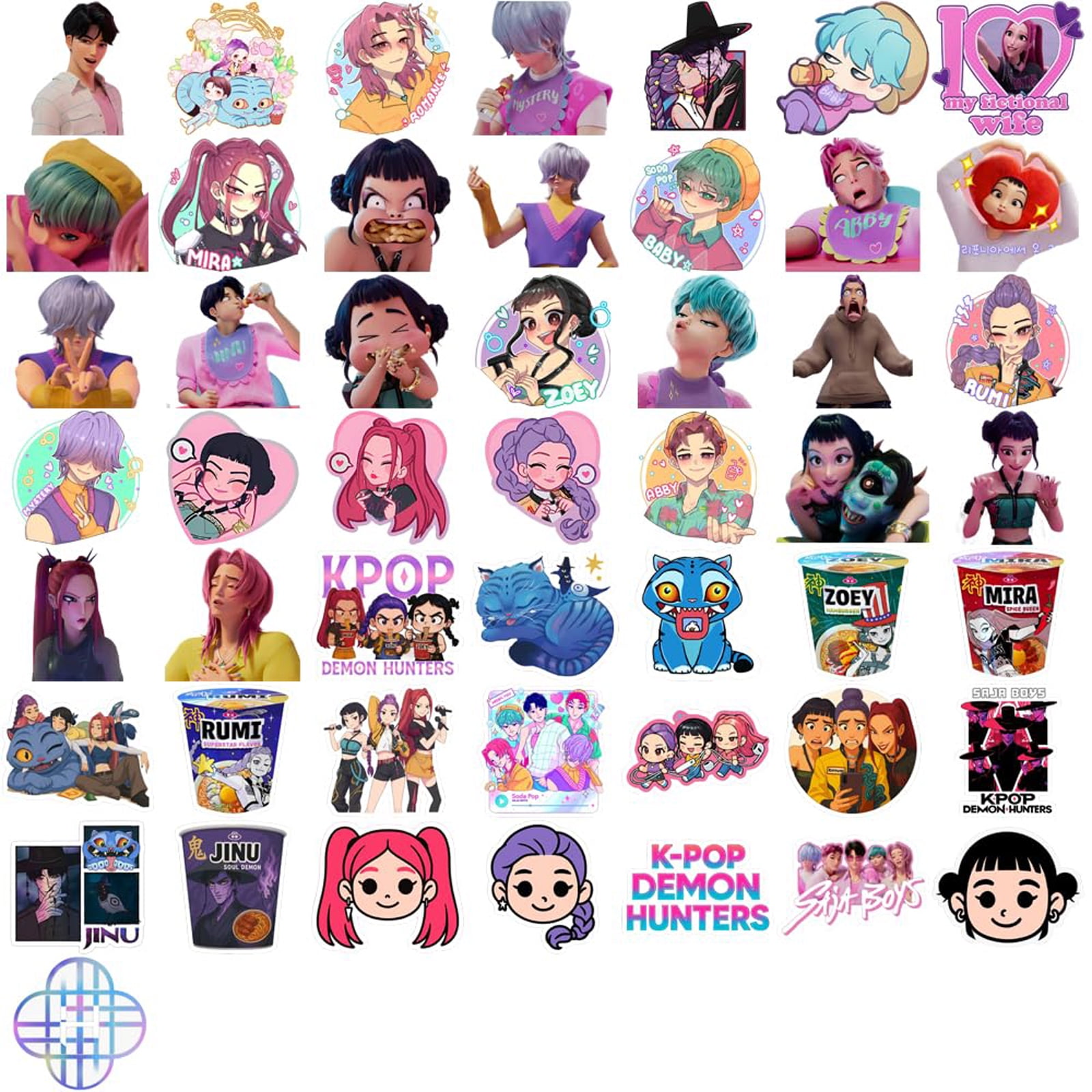 Kpop Demon Hunters 50Pcs Boys Stickers Waterproof Vinyl Decals for ...
