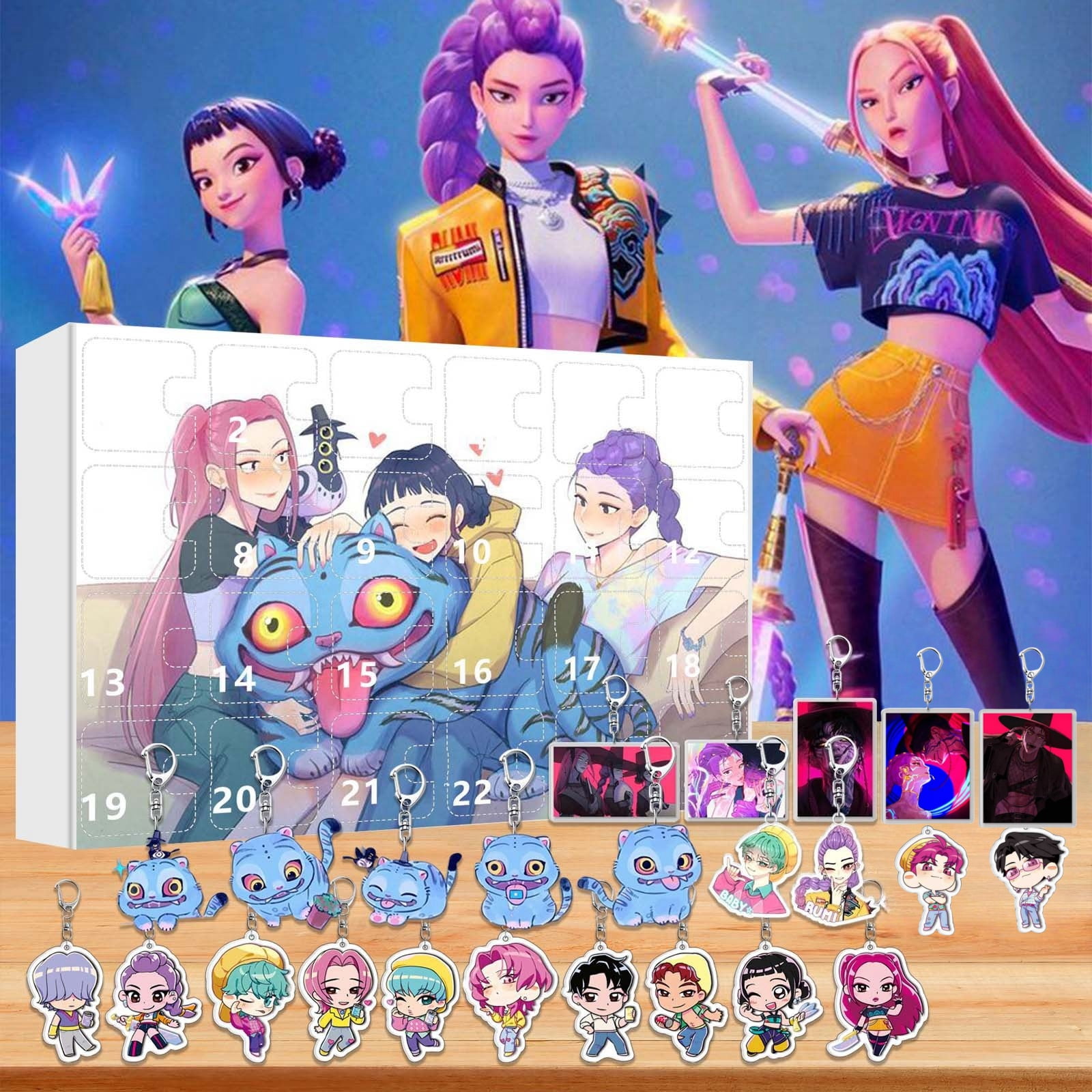 Kpop Demon Hunters Advent Calendar, 2025 Halloween Keychain Countdown ...