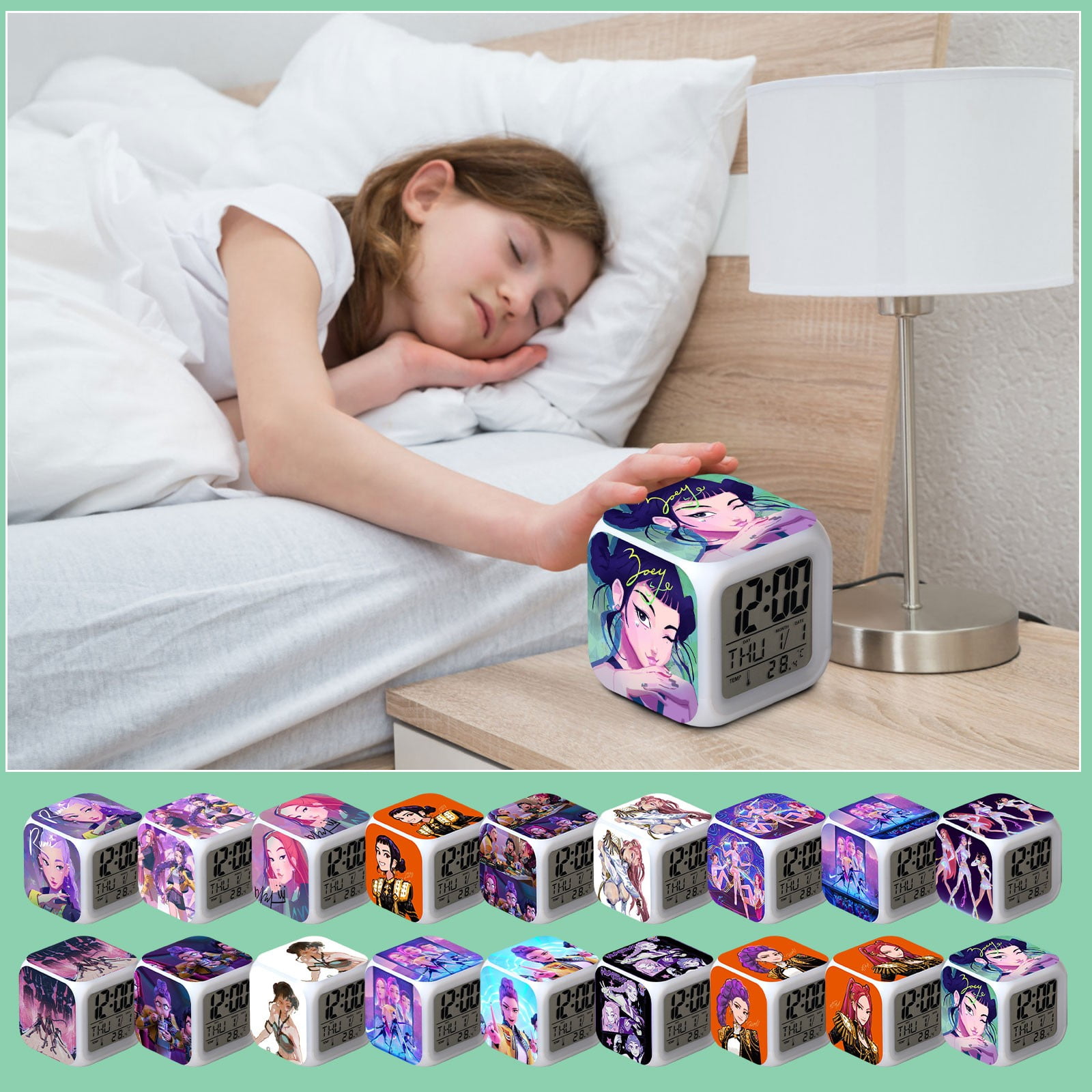 Kpop Demon Hunters Alarm Clock, 3" Back to School, Kpop Demon Hunters Glowing Alarm Clock for ...