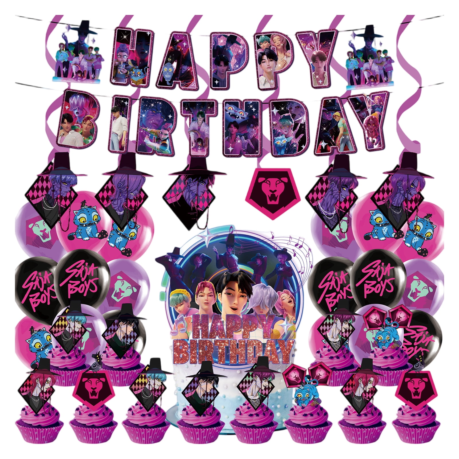 Kpop Demon Hunters All-In-One Birthday Party Decoration Set Includes ...