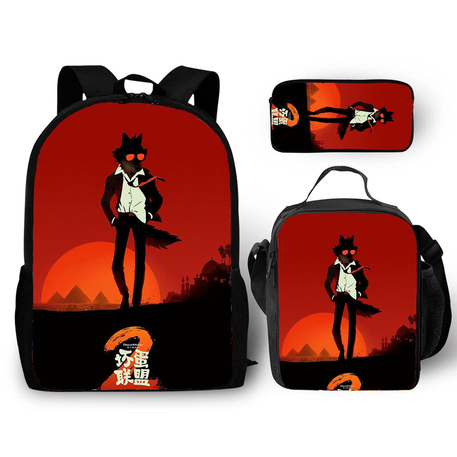 The Bad Guys Backpack, The Bad Guys Movie Print School Bag,3 Pcs Large ...