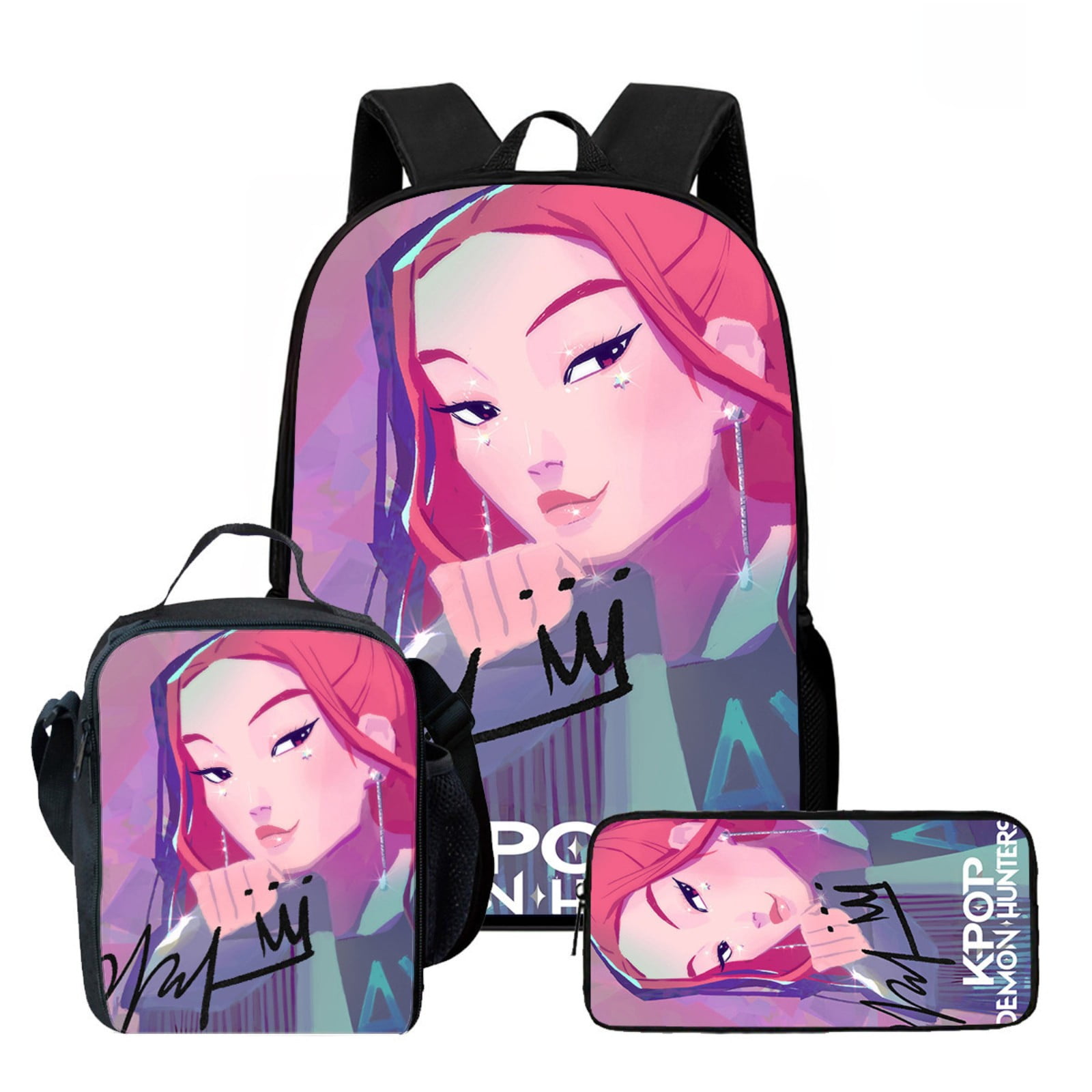 Kpop Demon Hunters Backpack, Kpop Fans Student Backpack Cartoon Casual ...