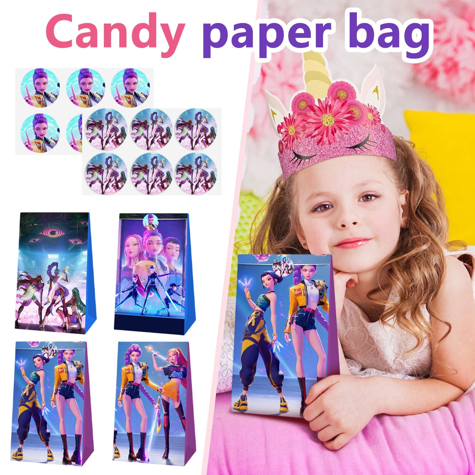 Kpop Demon Hunters Birthday Celebration Kit - Complete Decorations with Pink Theme Balloons ...