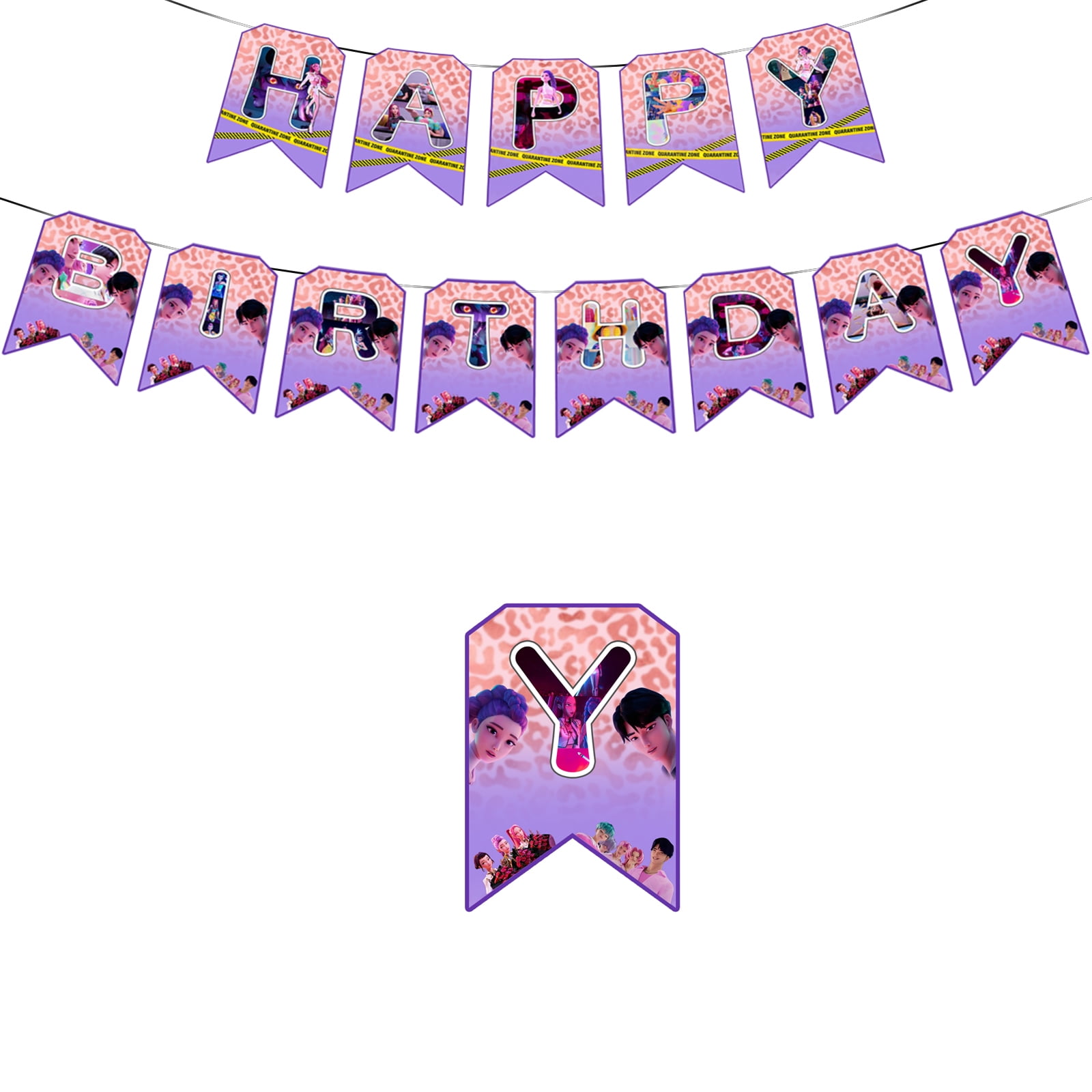 Kpop Demon Hunters Birthday Party Supplies Set, Kpop Huntrix Rumi Mira ...