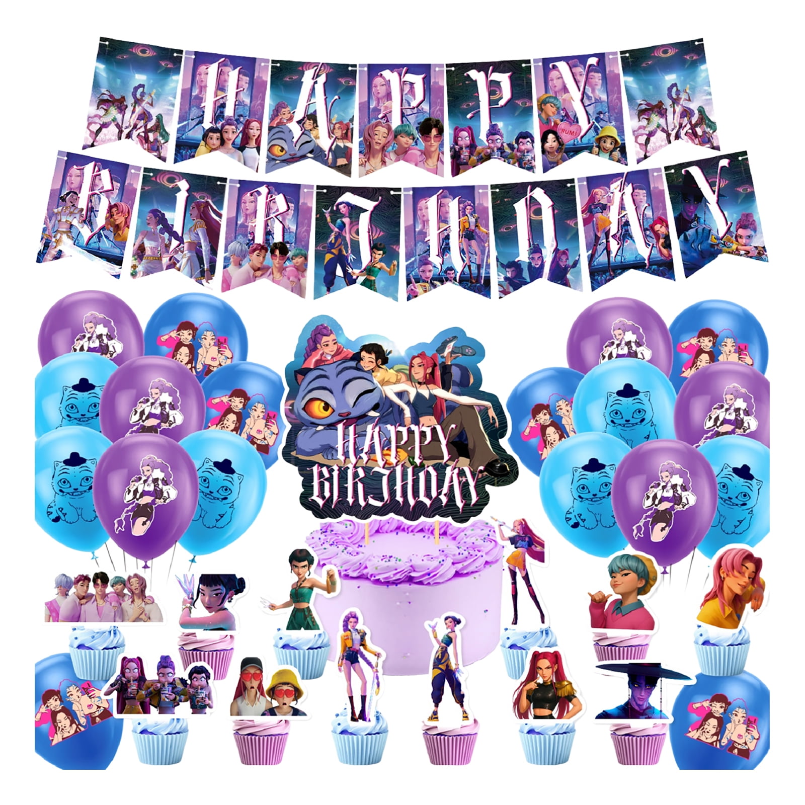 Kpop Demon Hunters Birthday Party Supplies,kpop demon hunters Birthday Party Supplies Birthday ...