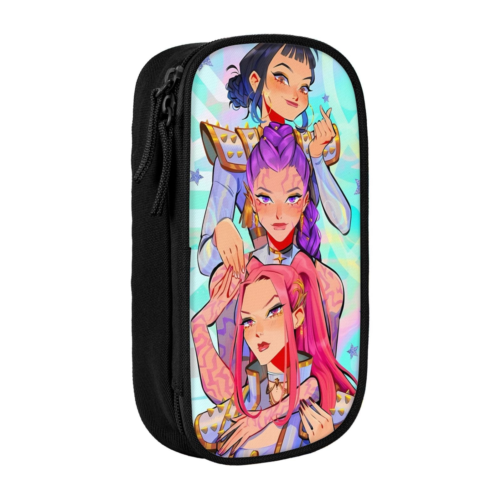 Kpop Demon Hunters Black Pen Case College Study Tool Organizer Bag ...