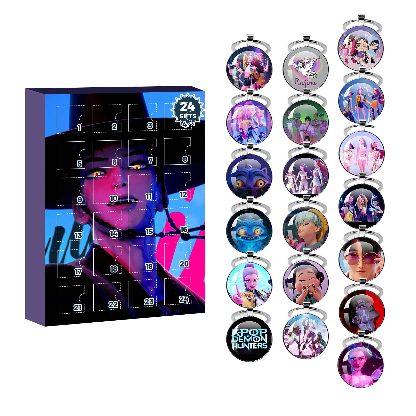 Kpop Demon Hunters Blind Box with Kpop Demon Hunters Pin (19 keychains ...