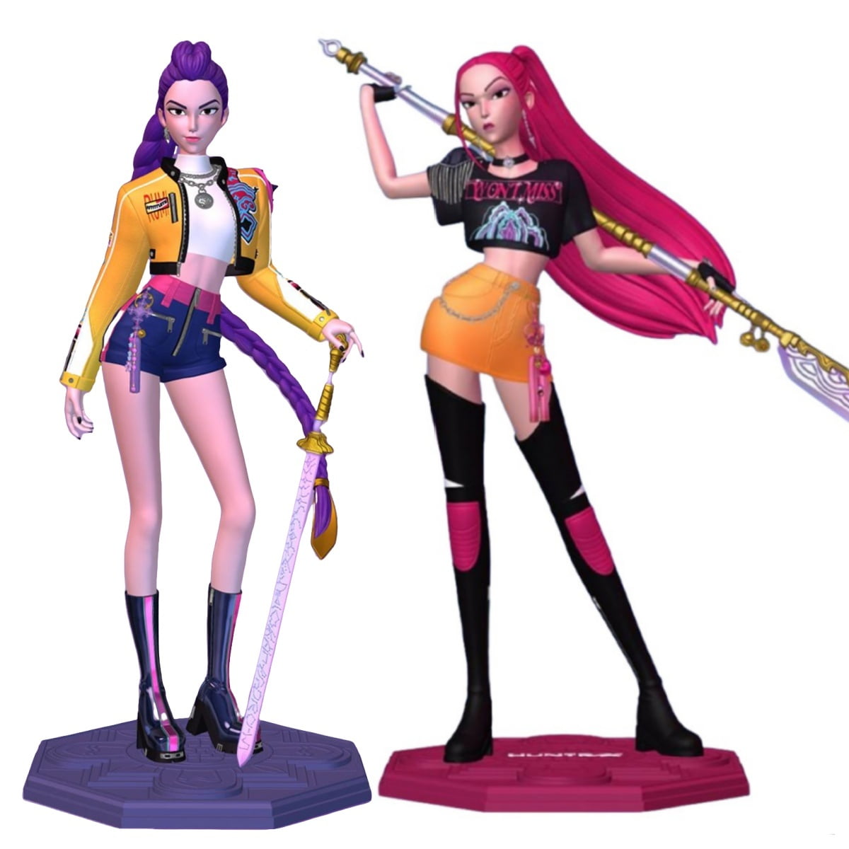 2PCS Pop Demon Hunters HUNTR/X Character Figurine Toys,11.8 Inch HUNTR ...