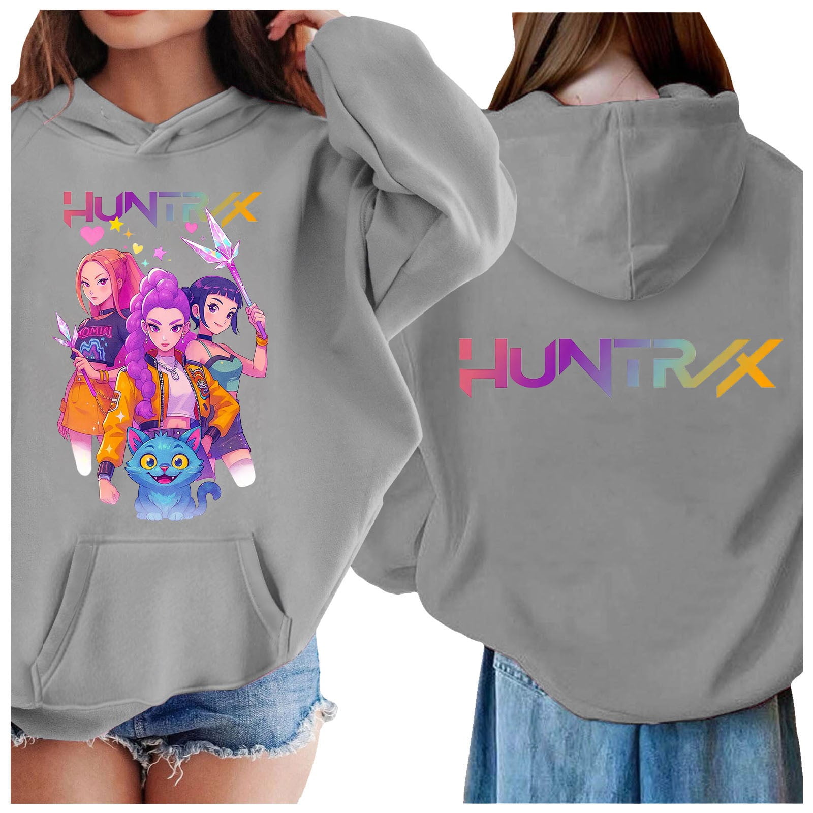 Kpop Demon Hunters Costume Children's Kpop Witch Hunt Hooded Sweatshirt ...