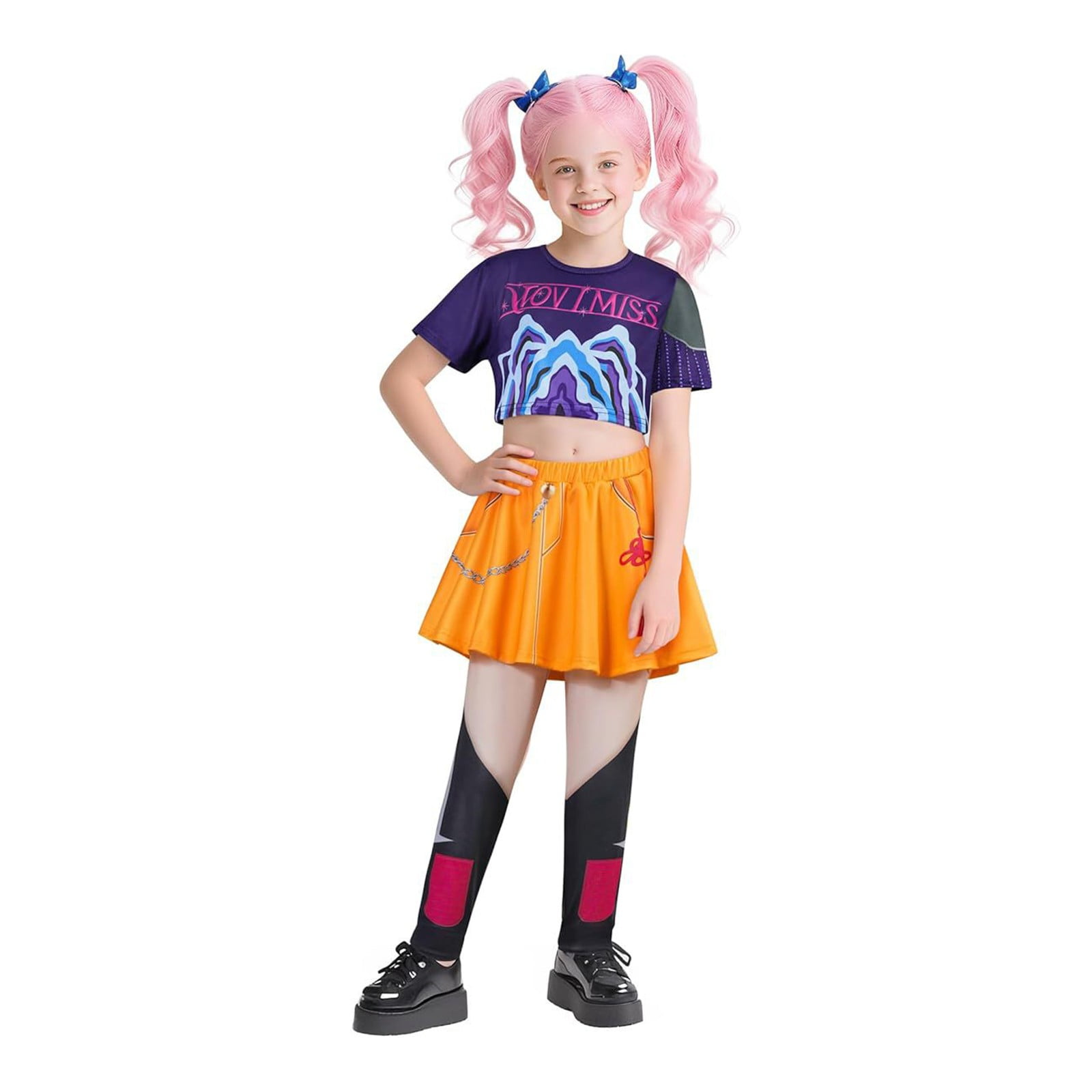 Kpop Demon Hunters Costume Cosplay for Girls Rumi/Zoey/Mira Costume Halloween Black Performance ...