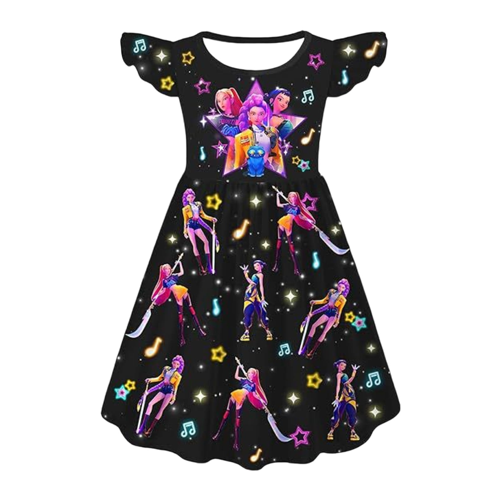 Kpop Demon Hunters Costume Dress - Huntrix Princess Outfit for Kids ...