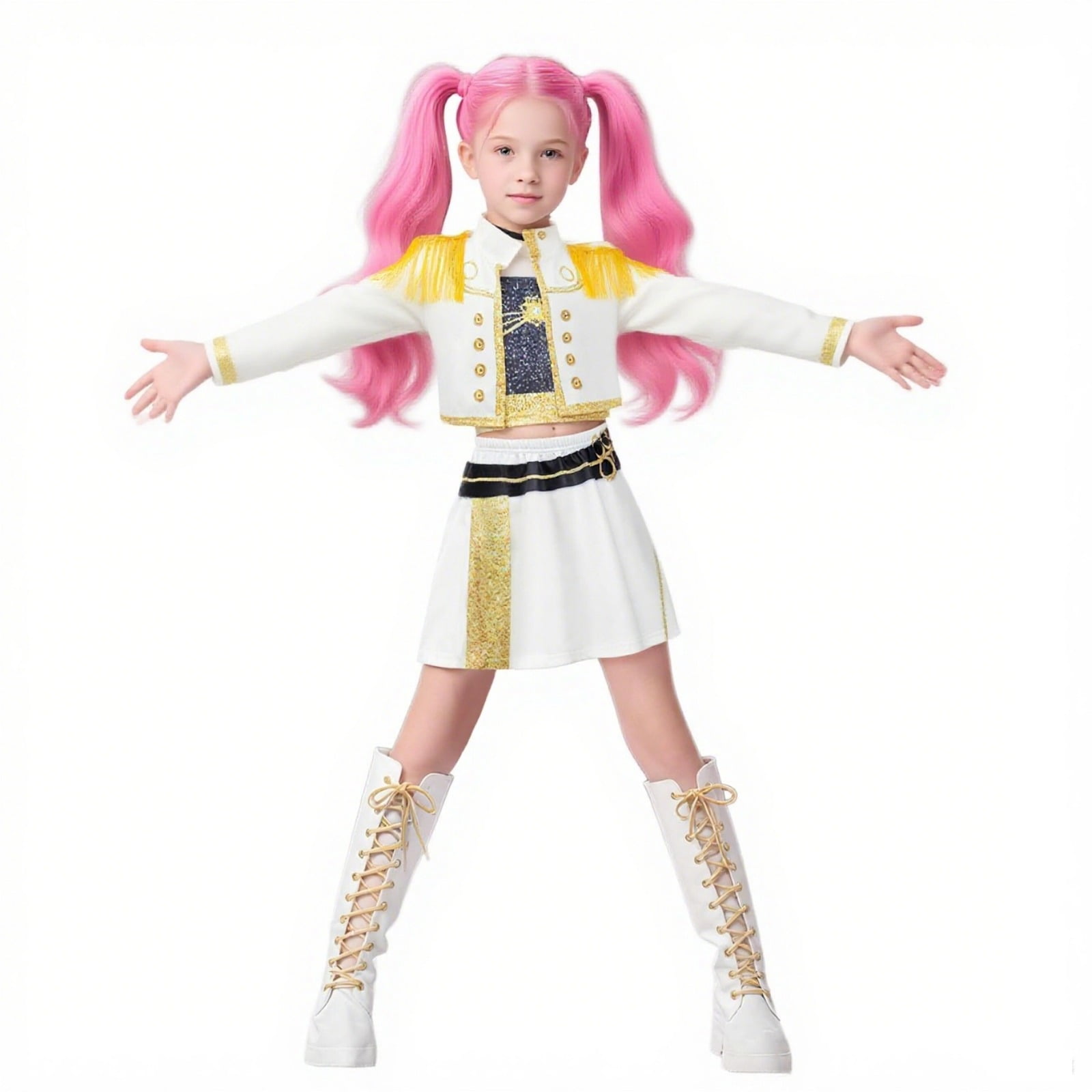 Kpop Demon Hunters Girls Merch Huntrix Pop Singer Mira Costume Kids ...