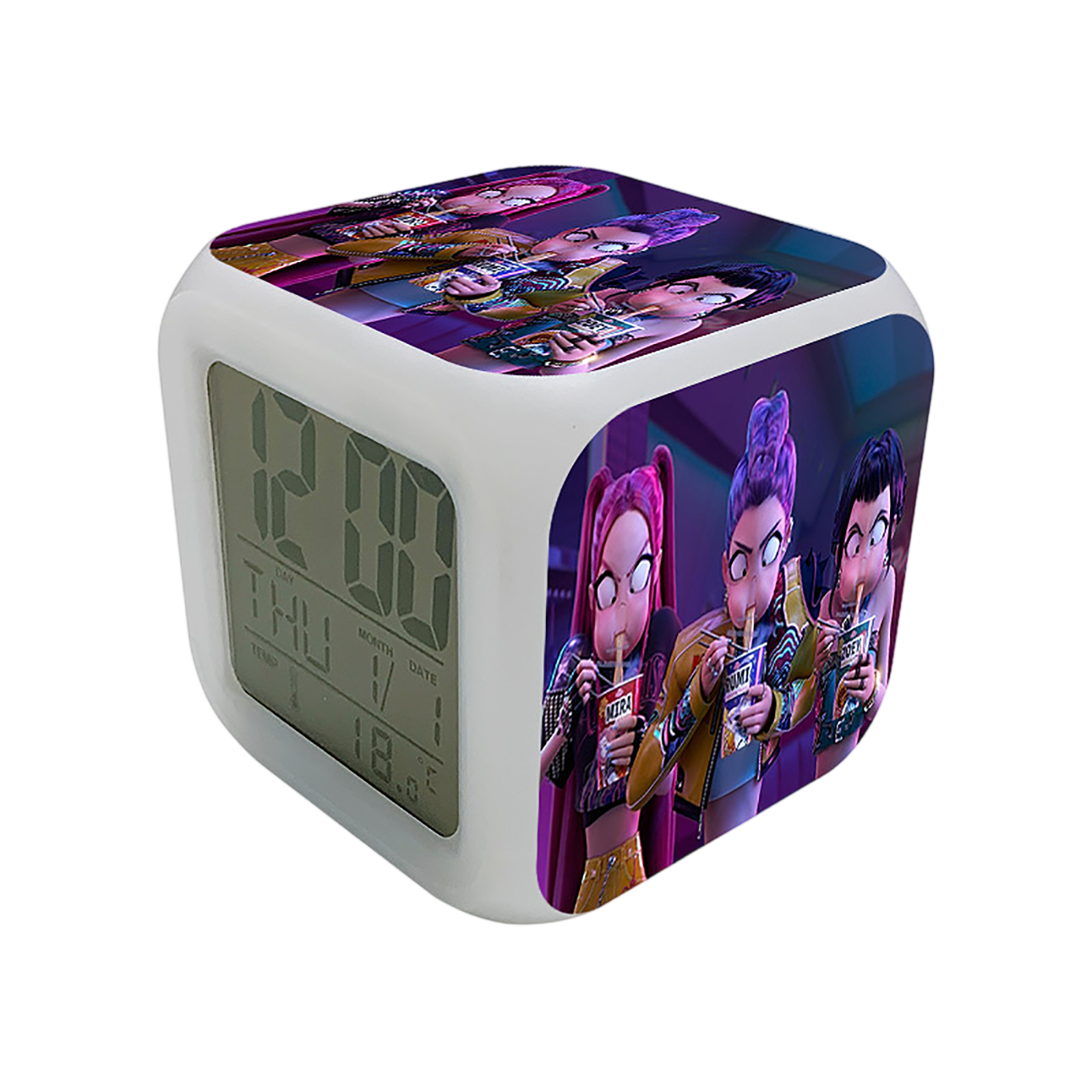 Kpop Demon Hunters Kids Digital Alarm Clock with Night Light, Multi ...