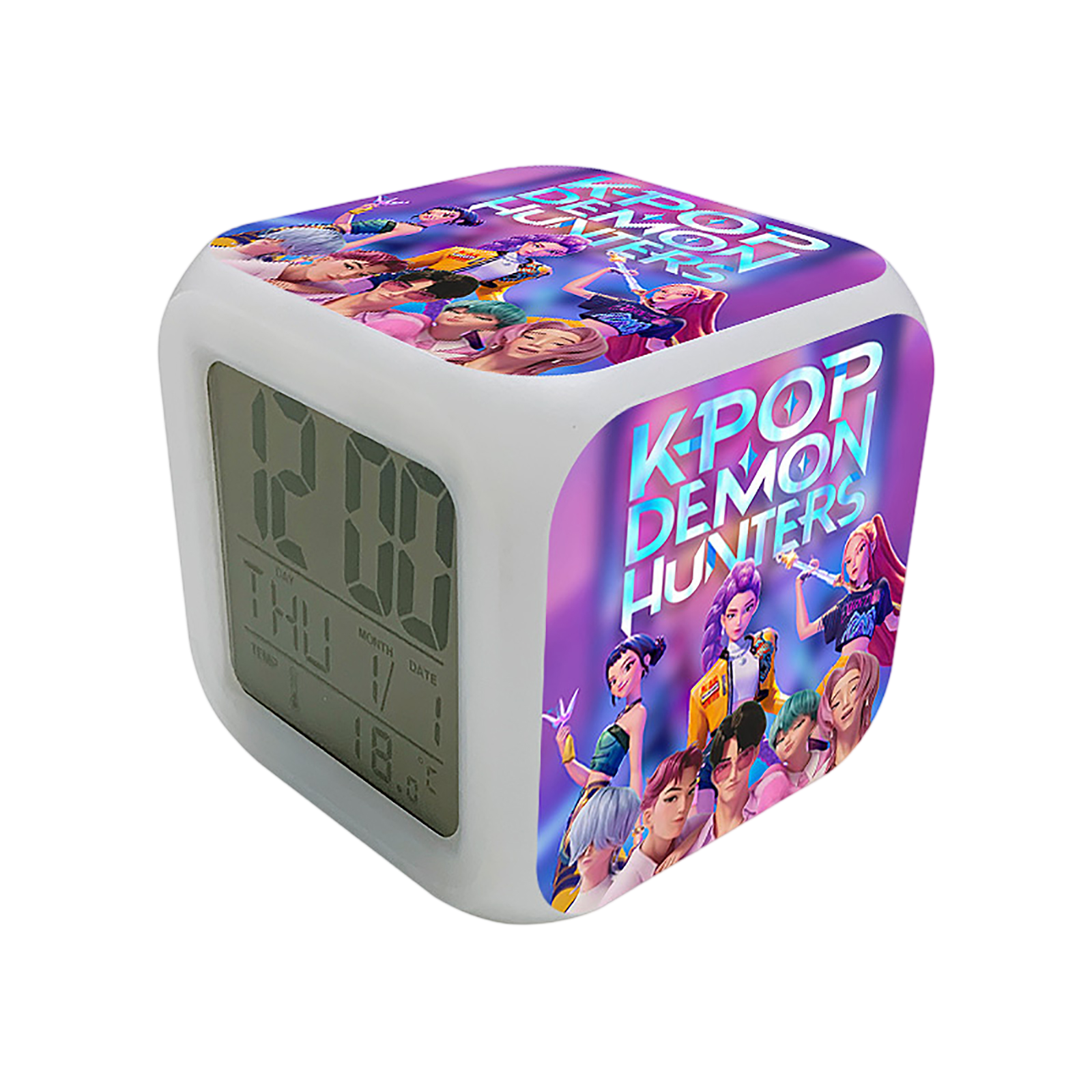 Kpop Demon Hunters Kids Digital Alarm Clock with Night Light, Multi ...
